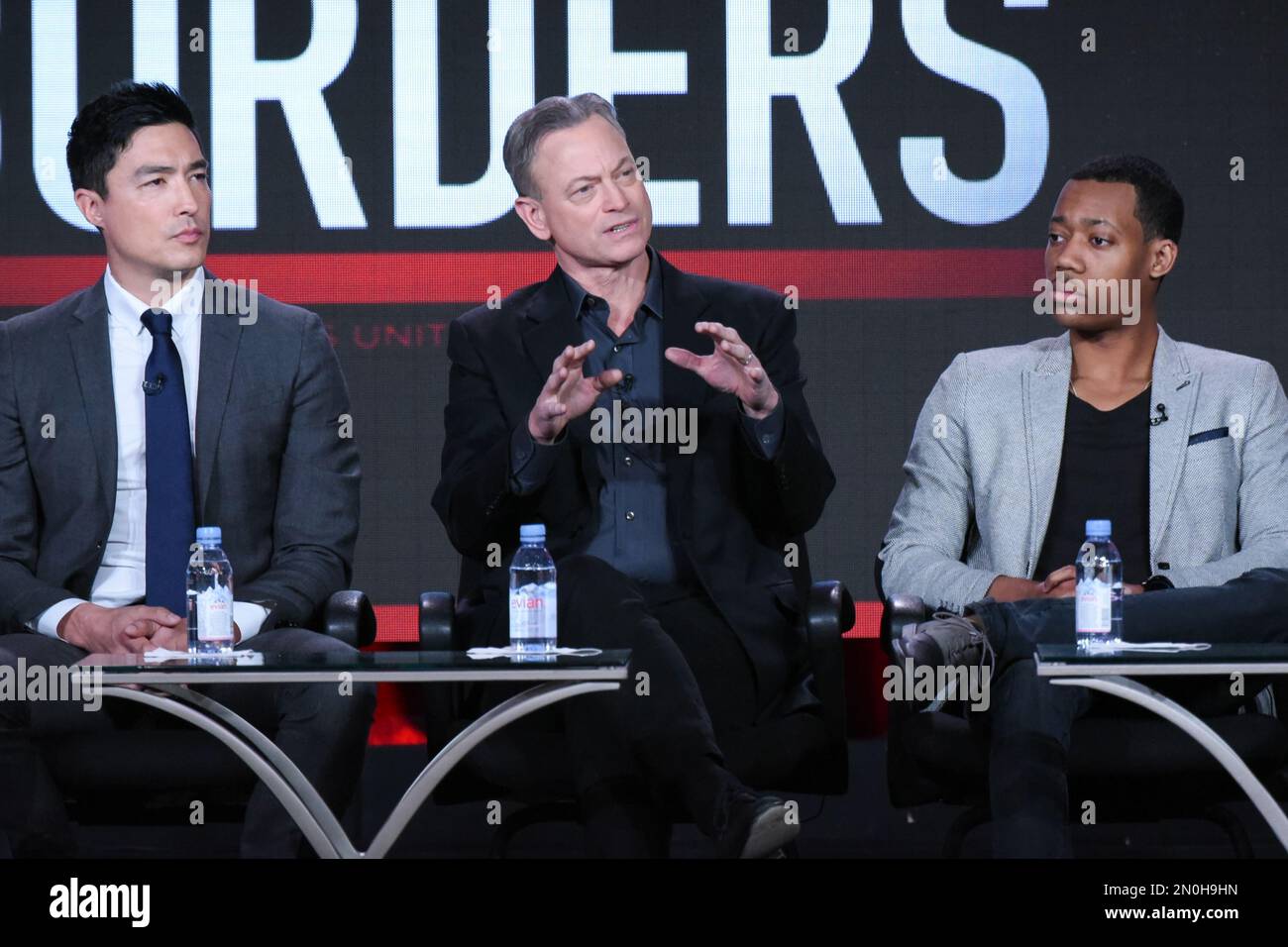 Actors Daniel Henney, from left, Gary Sinise and Tyler James Williams ...