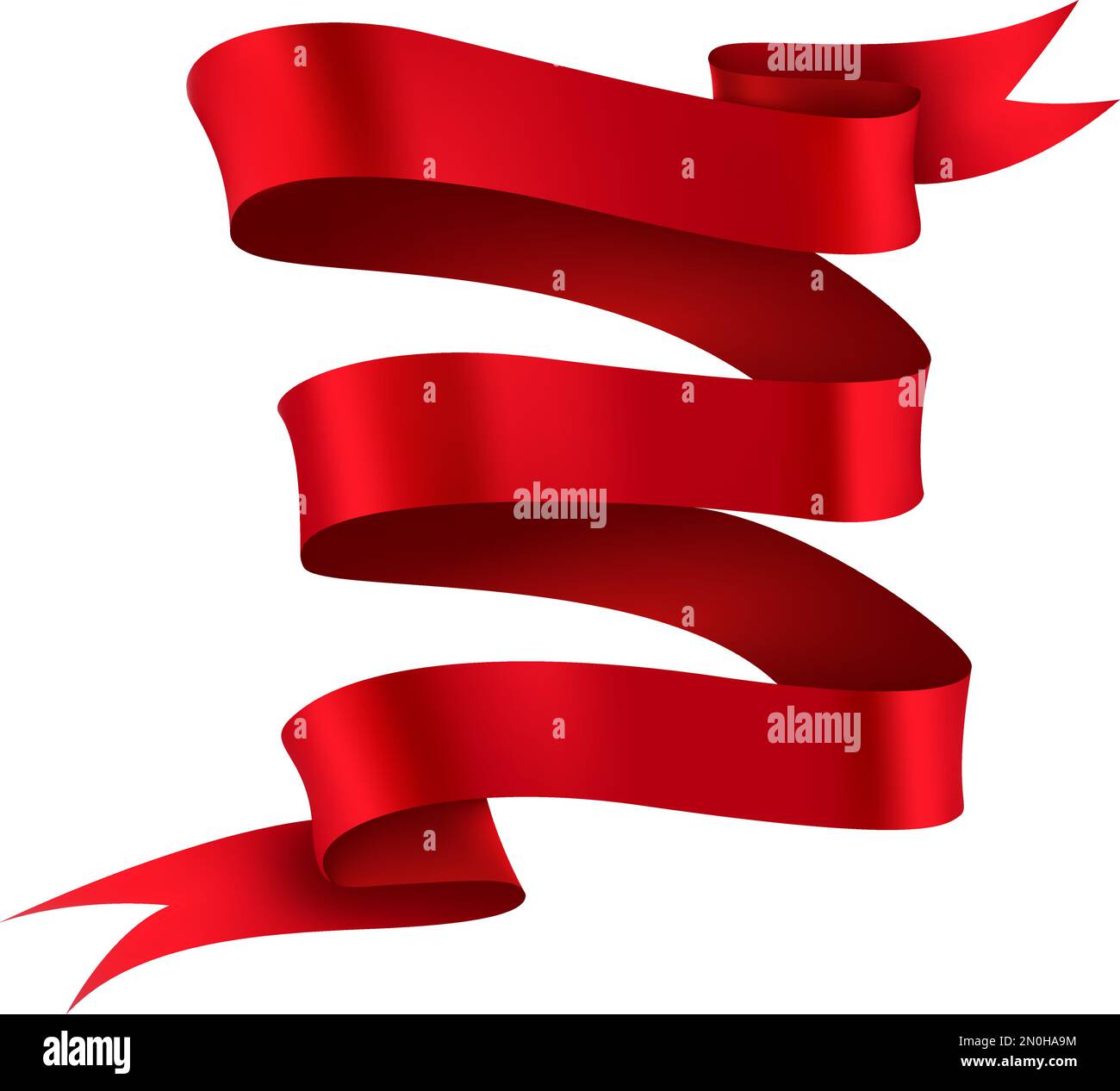 Red ribbon. Blank realistic decoration. Satin label Stock Vector Image ...