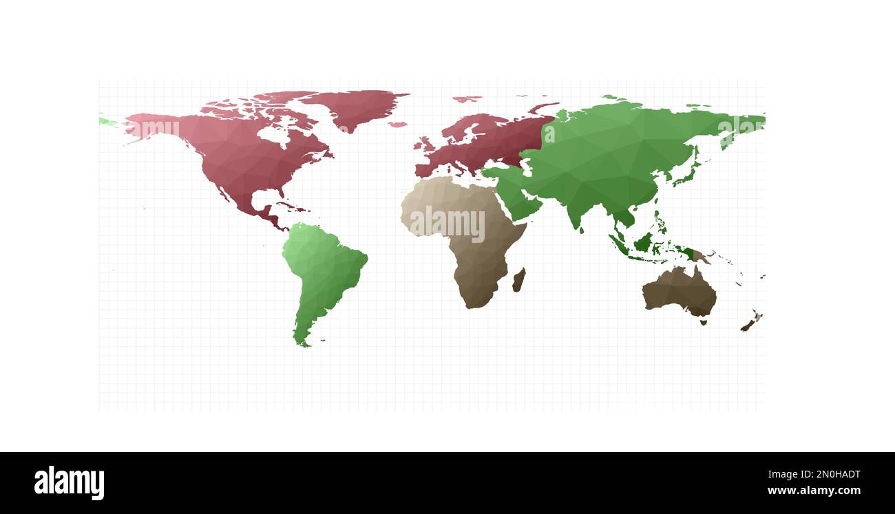 Colorful world map. Equirectangular projection. Adorable vector ...