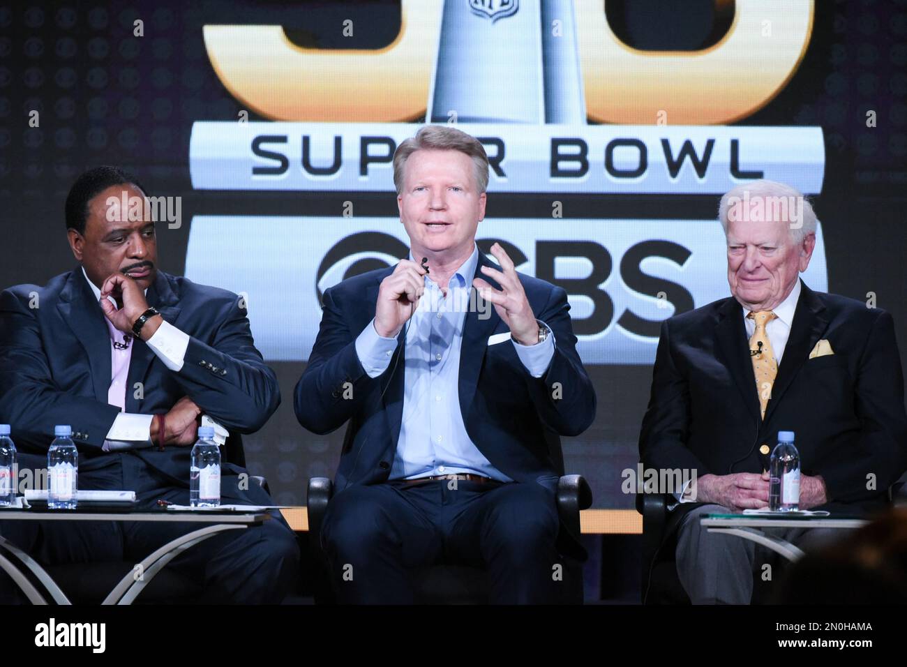 Sportscasters James Brown, from left, Phil Simms and Jack Whitaker ...