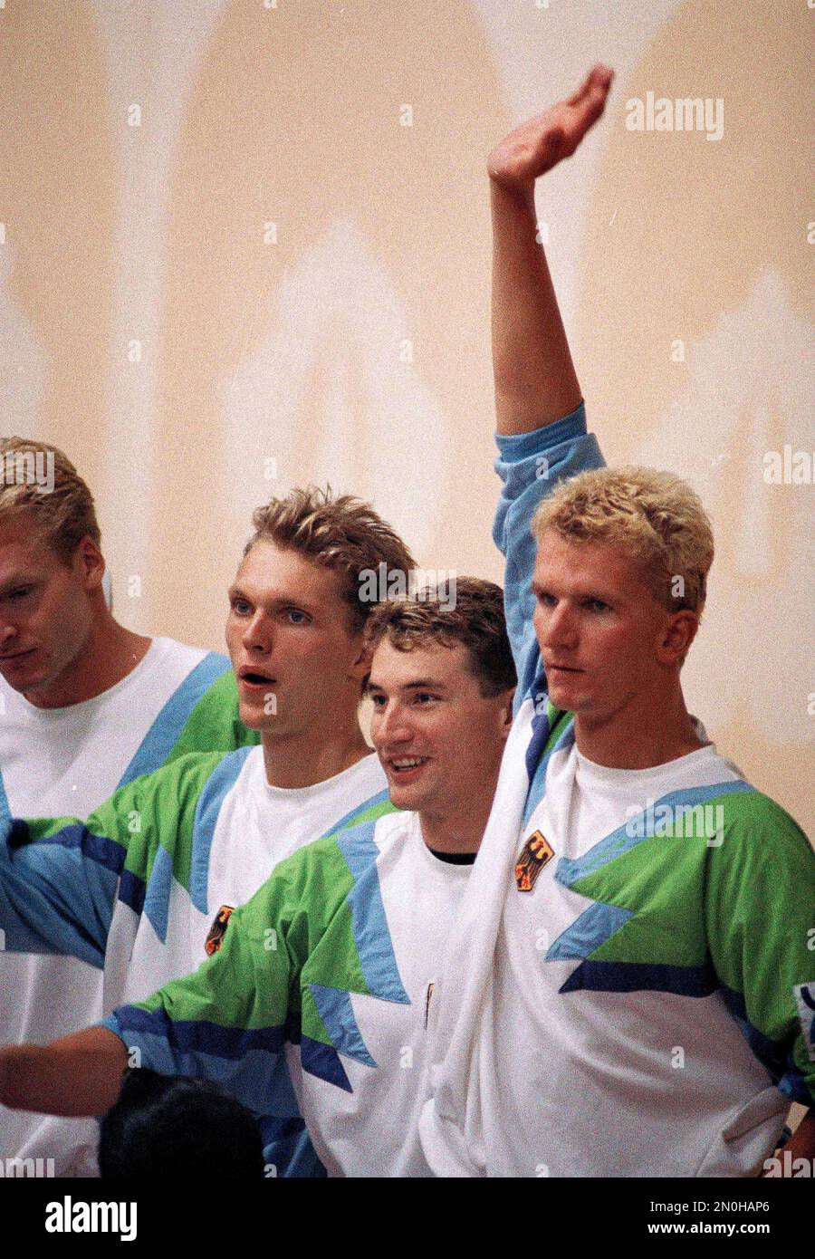 The West German Olympic men's 800 freestyle relay team, from left ...