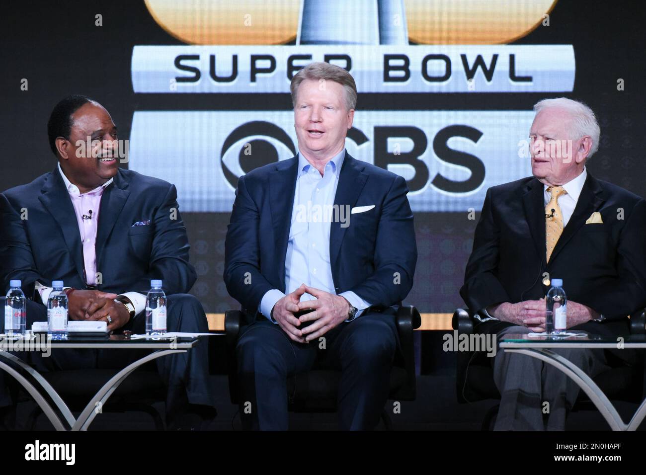 Sportscasters James Brown, from left, Phil Simms and Jack Whitaker ...