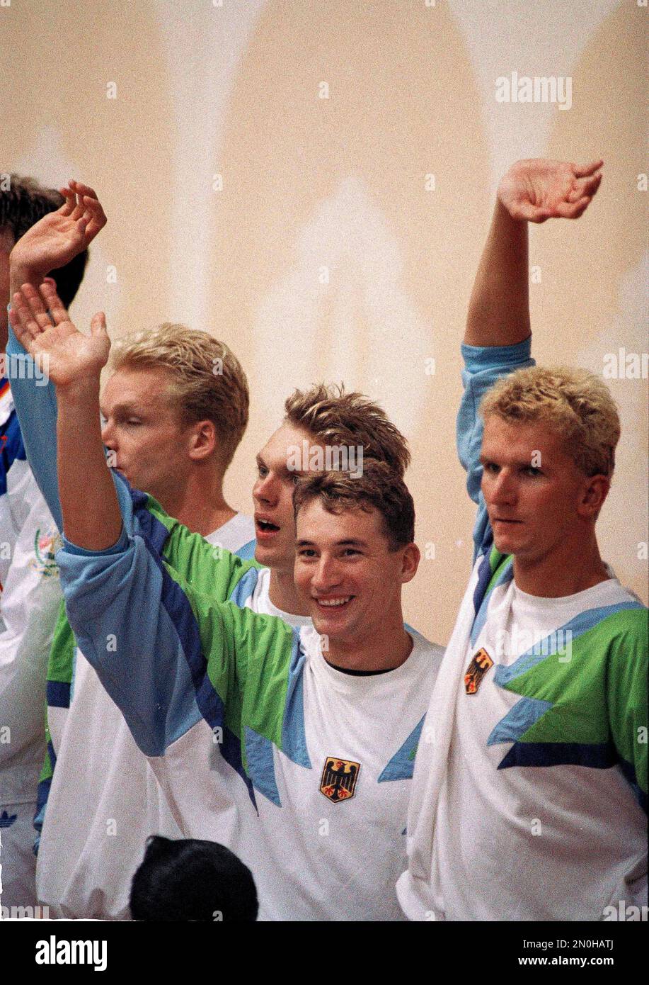 The West German Olympic men's 800 freestyle relay team, from left ...