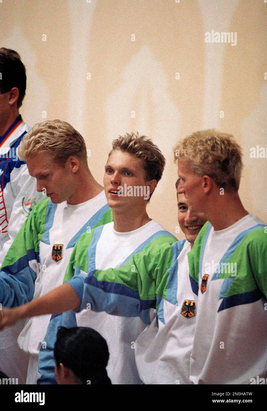 The West German Olympic men's 800 freestyle relay team, from left ...