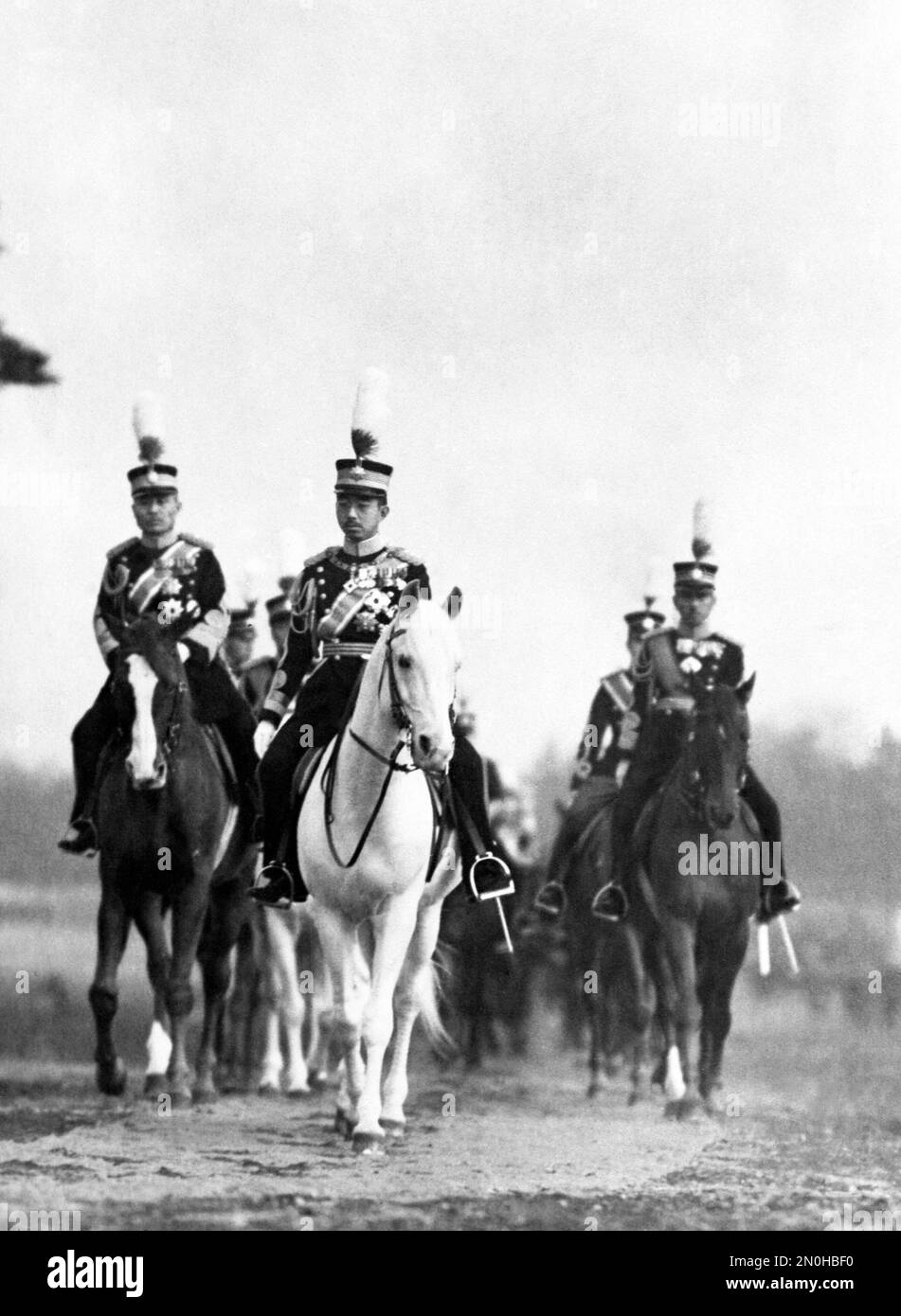 Emperor Hirohito of Japan, mounted on his white horse on Jan. 31, 1936 ...
