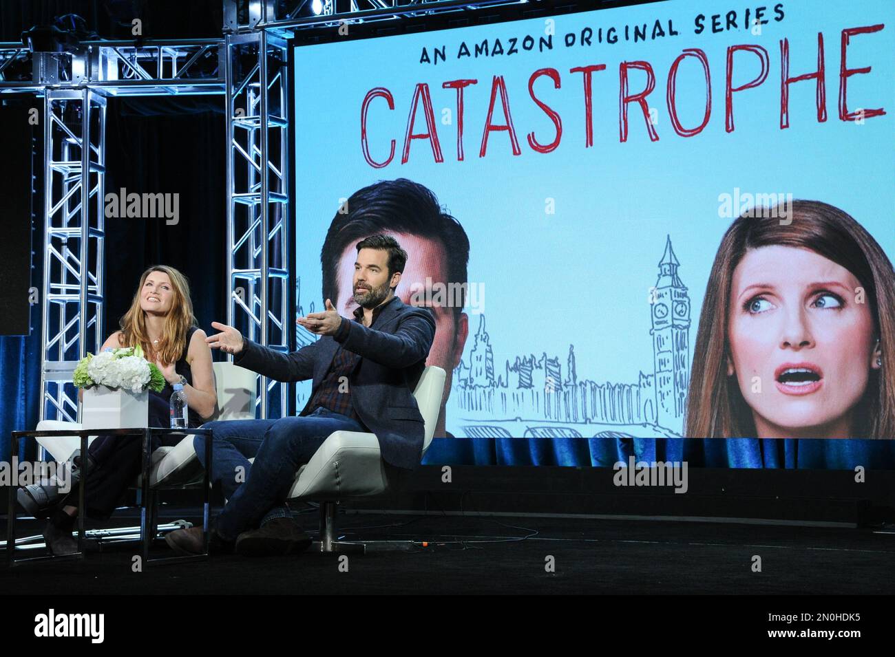 Creators Sharon Horgan, left, and Rob Delaney participate in the ...