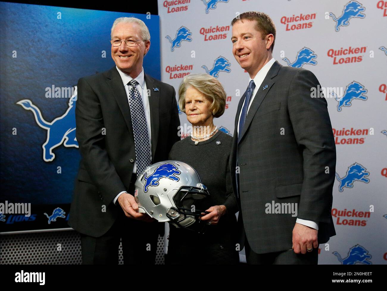 Detroit Lions president Rod Wood, left, and owner Martha Firestone Ford ...