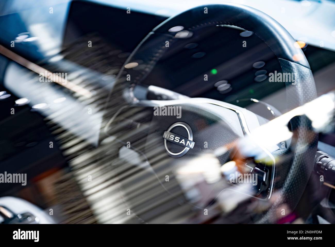 Yokohama, Kanagawa Prefecture, Japan. 5th Feb, 2023. The Nissan logo on ...