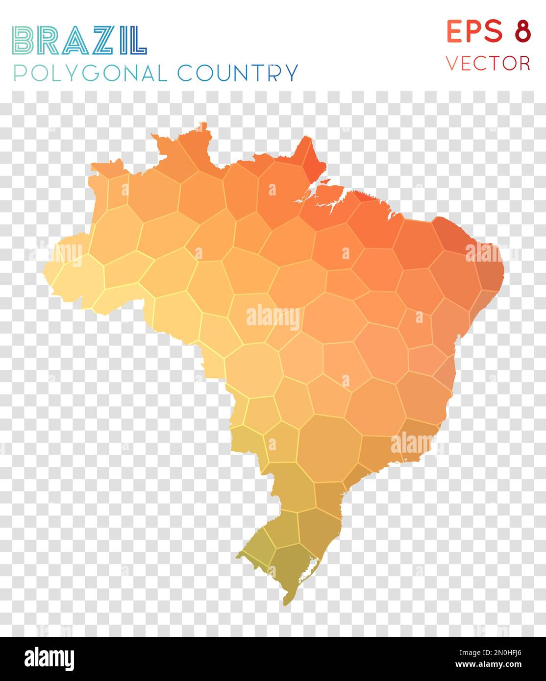 Brazil polygonal map, mosaic style country. Classy low poly style ...