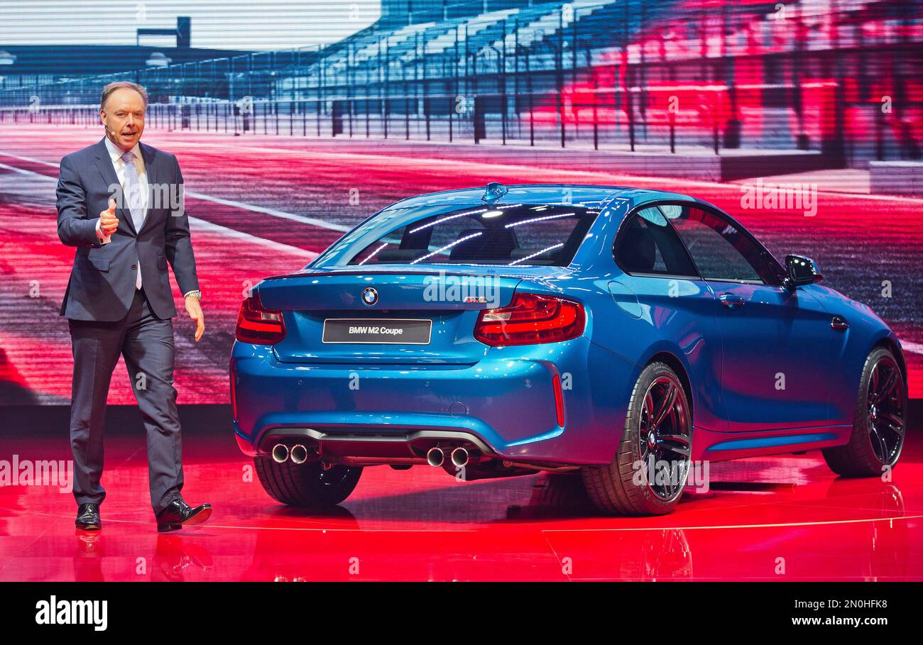 BMW Group board member Ian Robertson presents the new M2 Coupe at the ...
