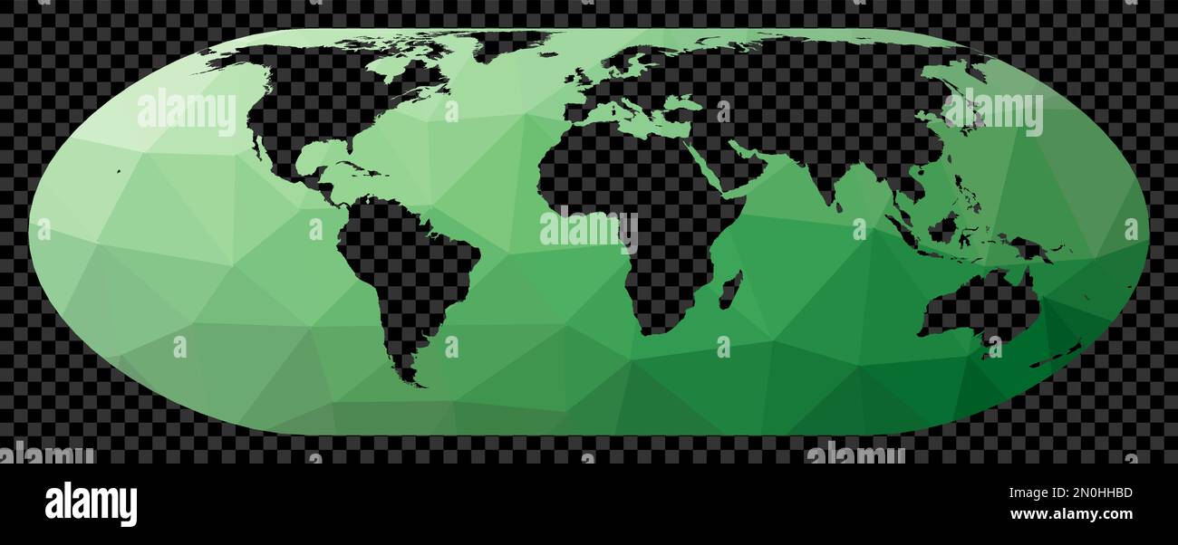 Low poly world map. Nell Hammer projection. Polygonal map of the world ...