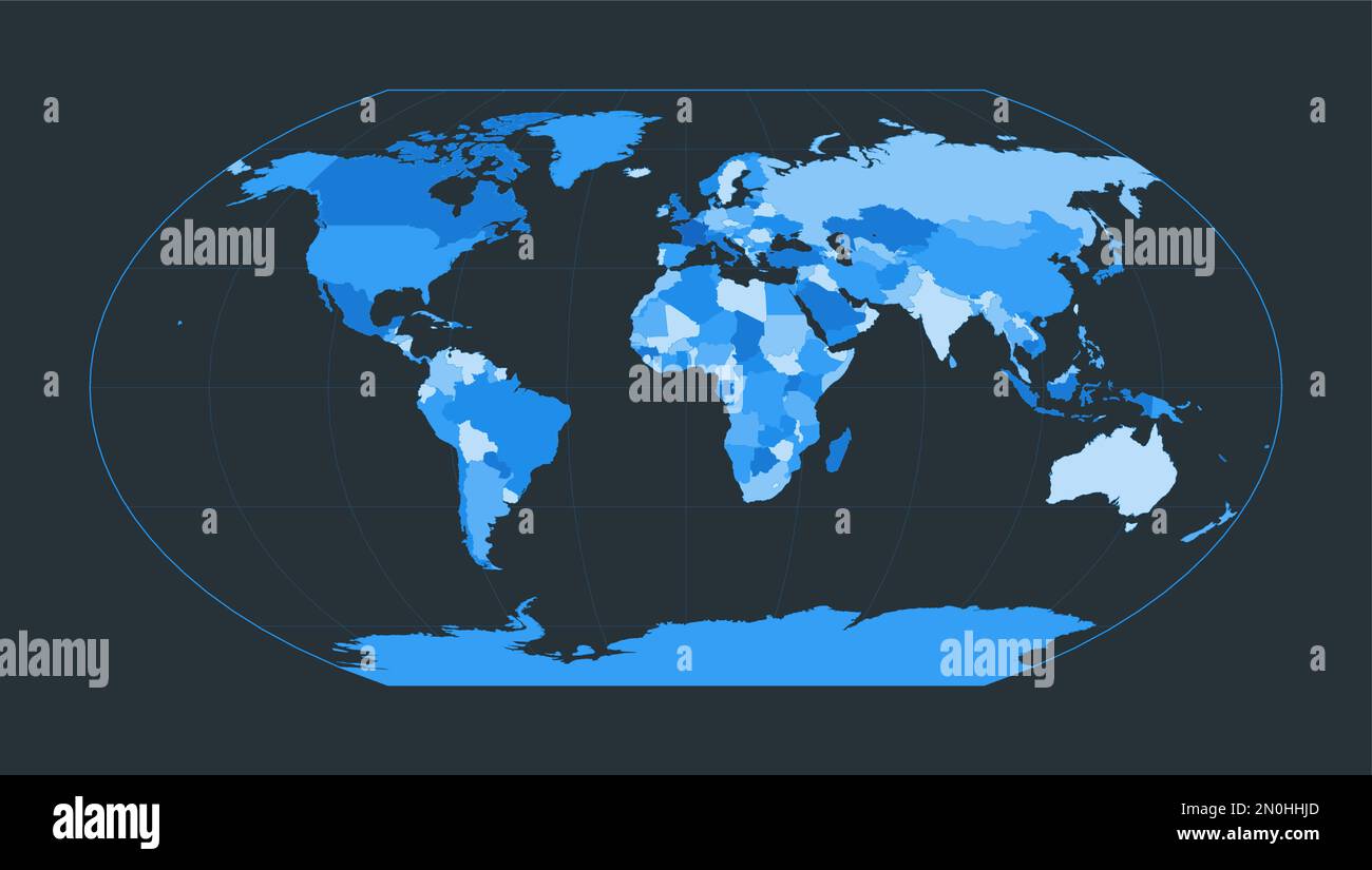 World Map. Wagner VI projection. Futuristic world illustration for your ...