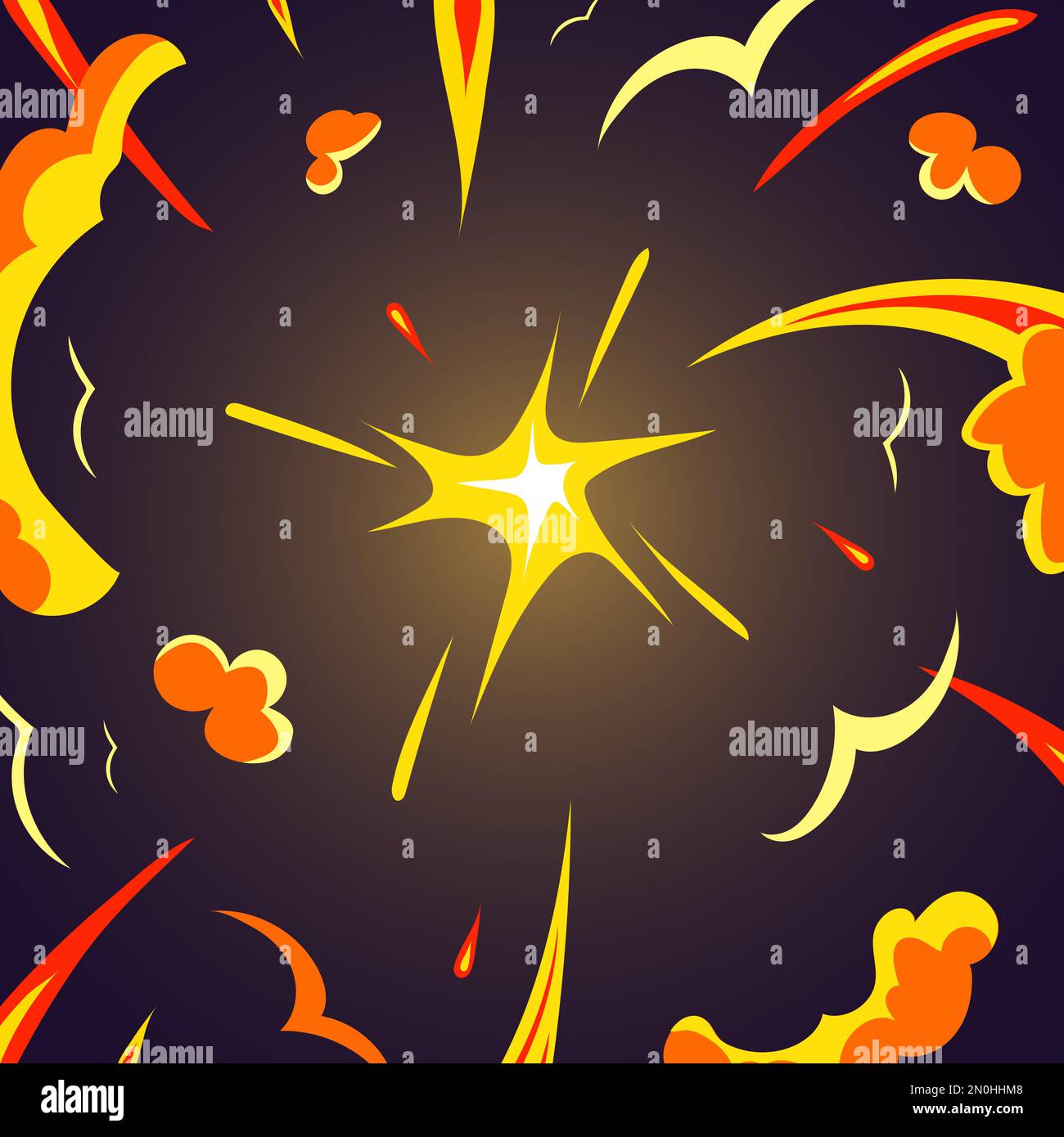 Comic war boom. Cartoon creative burst fire effect, bang bam paw impact ...