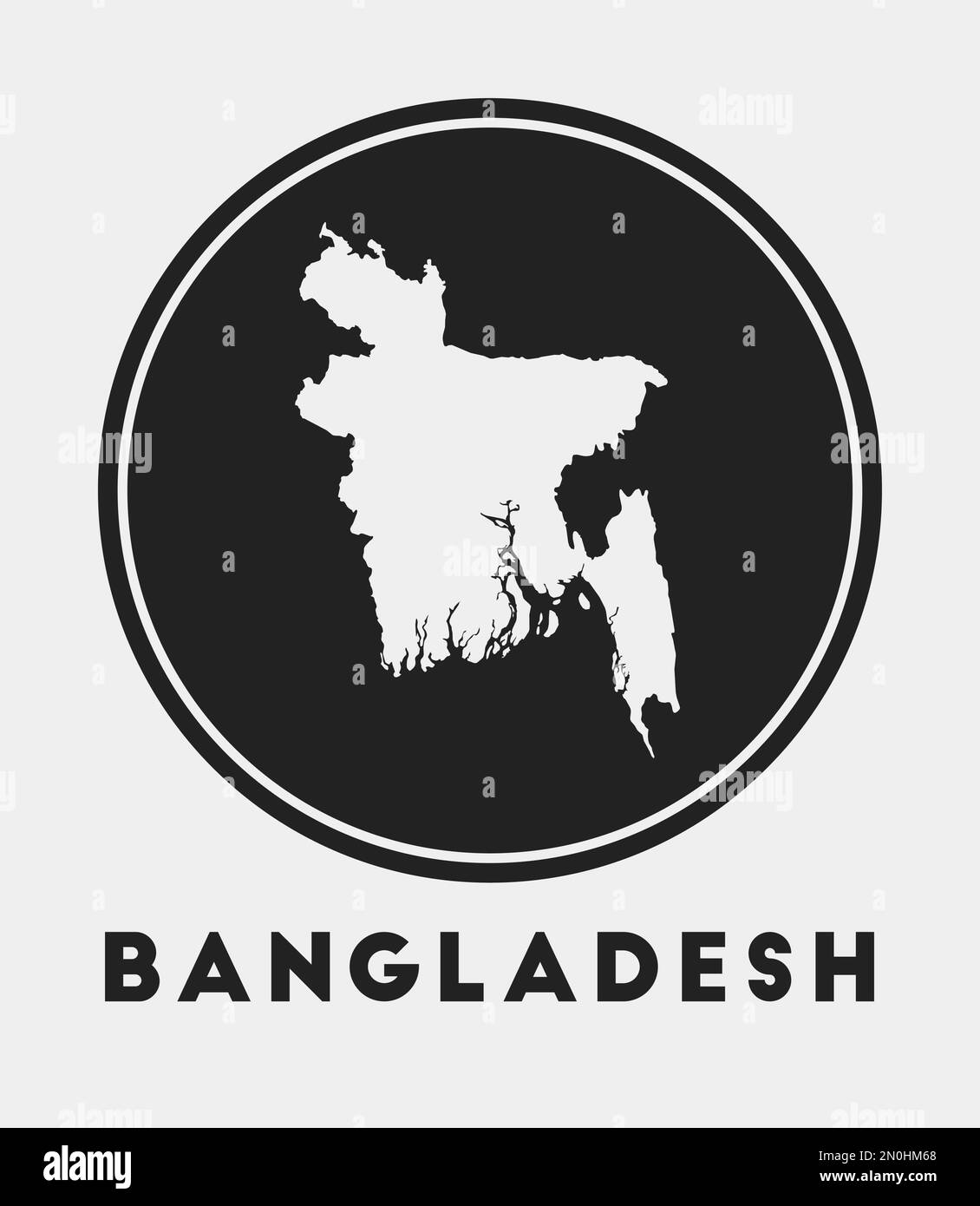 Bangladesh icon. Round logo with country map and title. Stylish ...