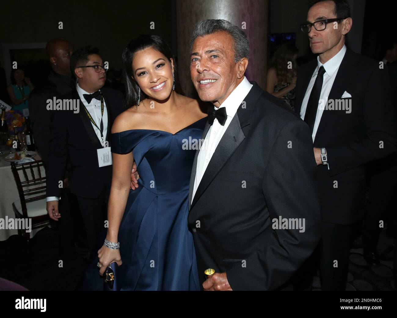 Gina Rodriguez, left, and Genaro Rodriguez attend the 73rd annual ...