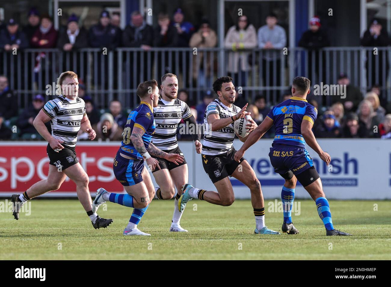 Darnell McIntosh #5 of Hull FC in action during the Rugby League Pre ...