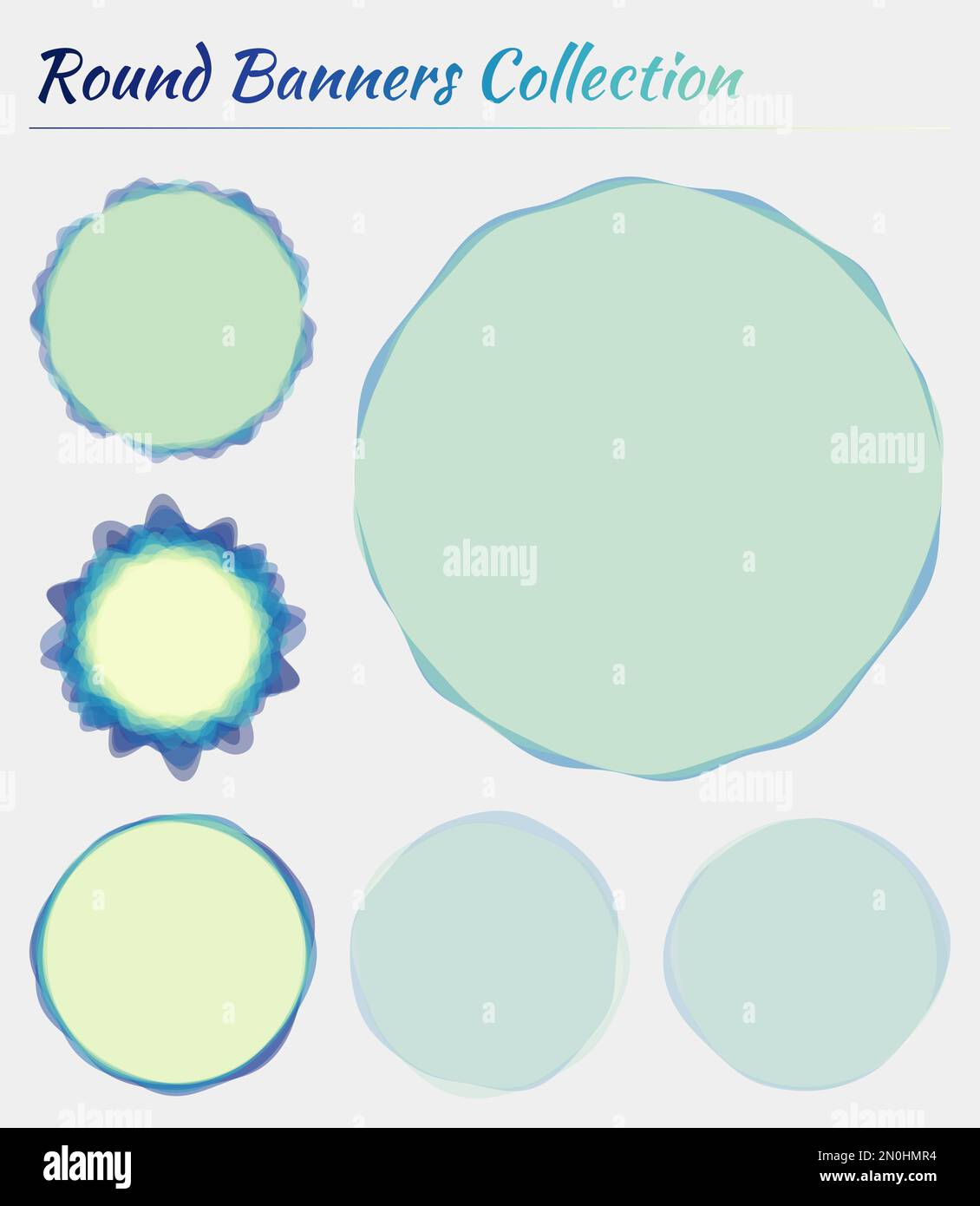 Abstract round labels. Circular backgrounds in yellow, green, blue ...
