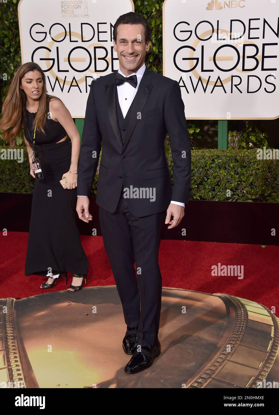 Jon Hamm arrives at the 73rd annual Golden Globe Awards on Sunday, Jan ...
