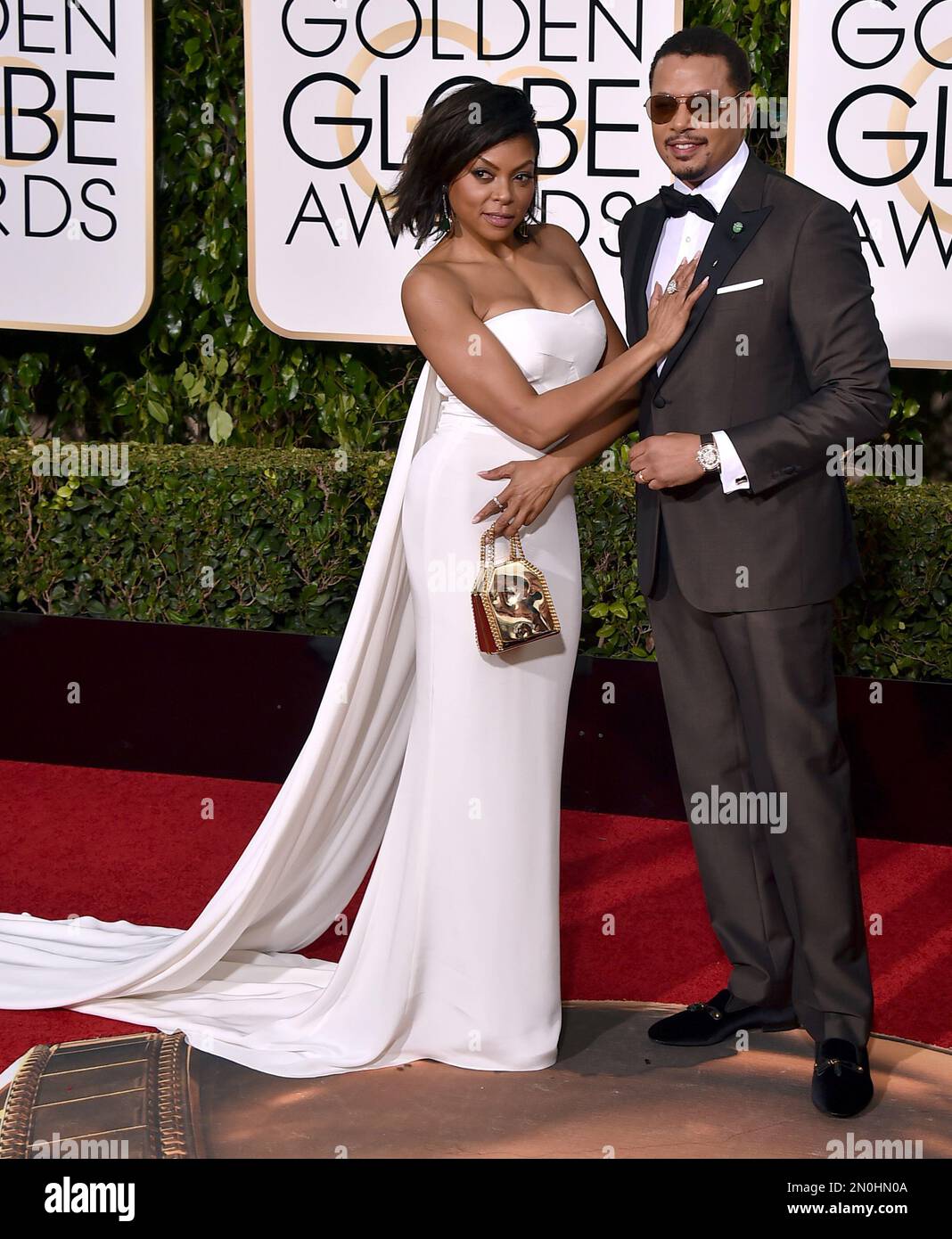 Taraji P. Henson, left, and Terrence Howard arrive at the 73rd annual ...