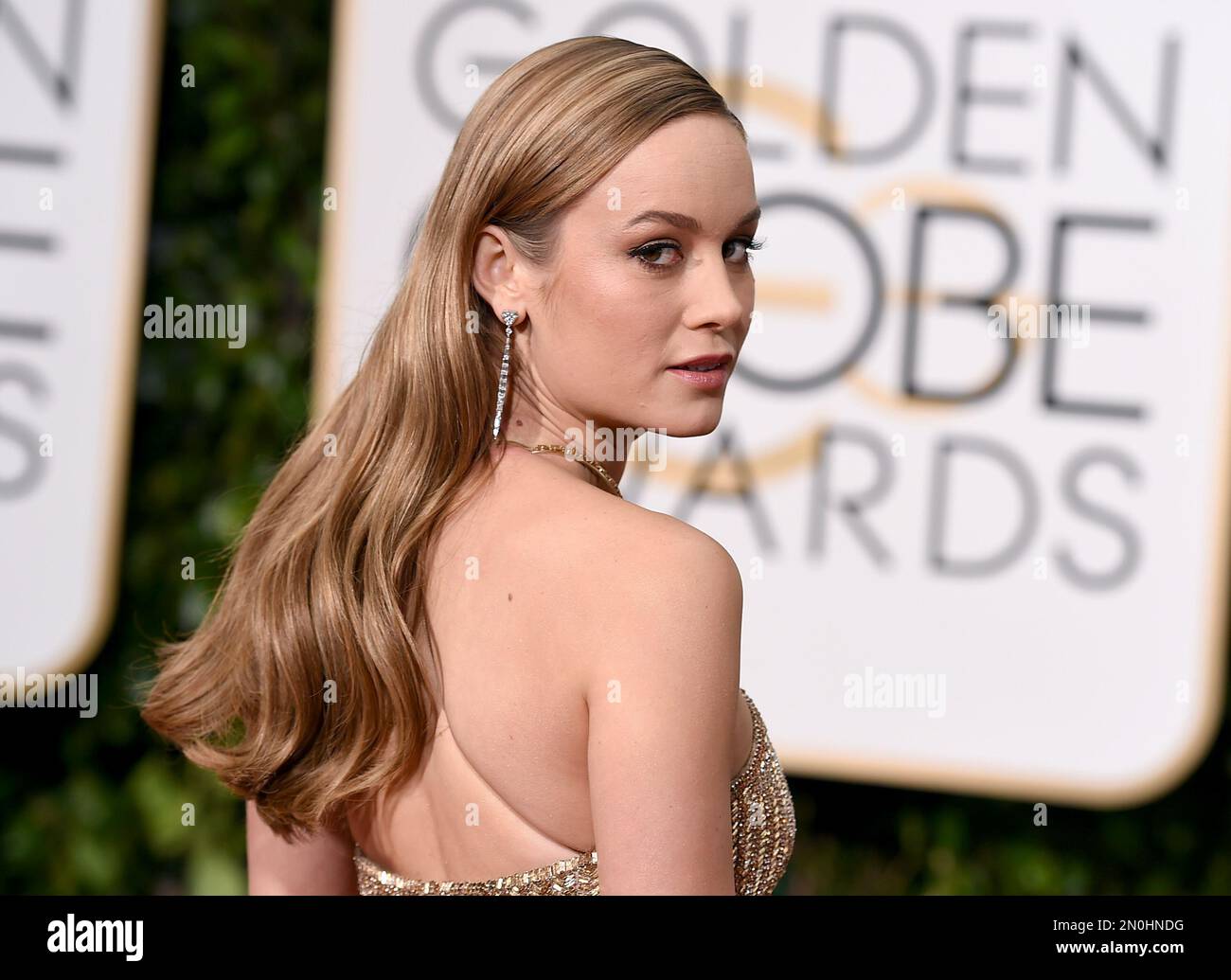 Brie Larson arrives at the 73rd annual Golden Globe Awards on Sunday ...