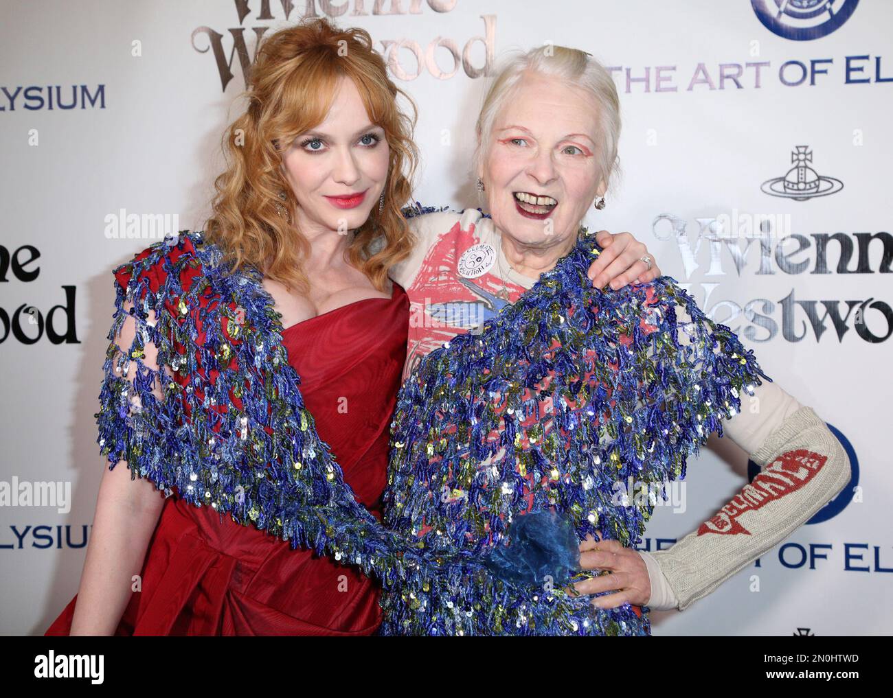 Christina Hendricks, left, and Vivienne Westwood arrive at The Art of ...