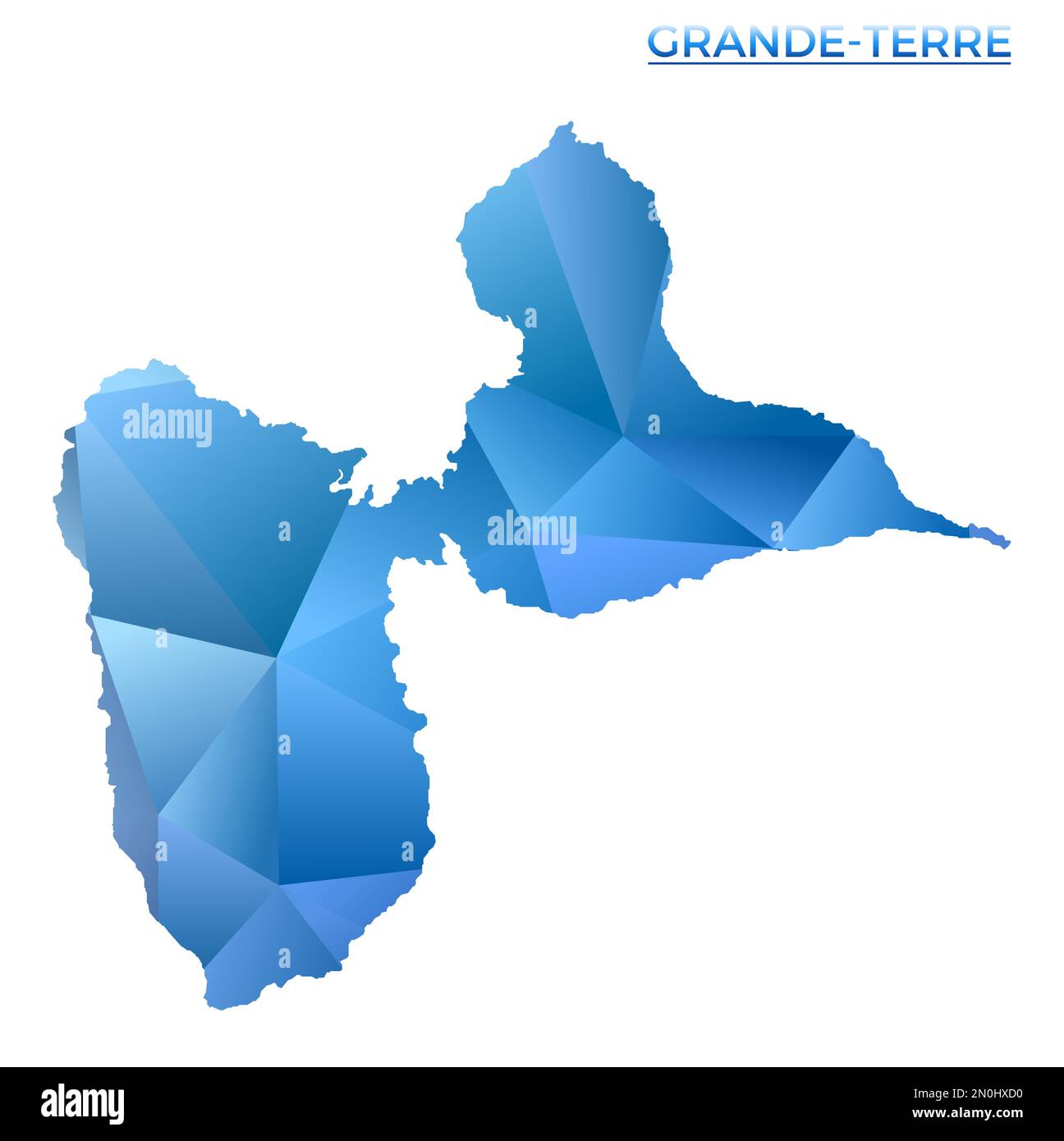 Vector polygonal Grande-Terre map. Vibrant geometric island in low poly ...