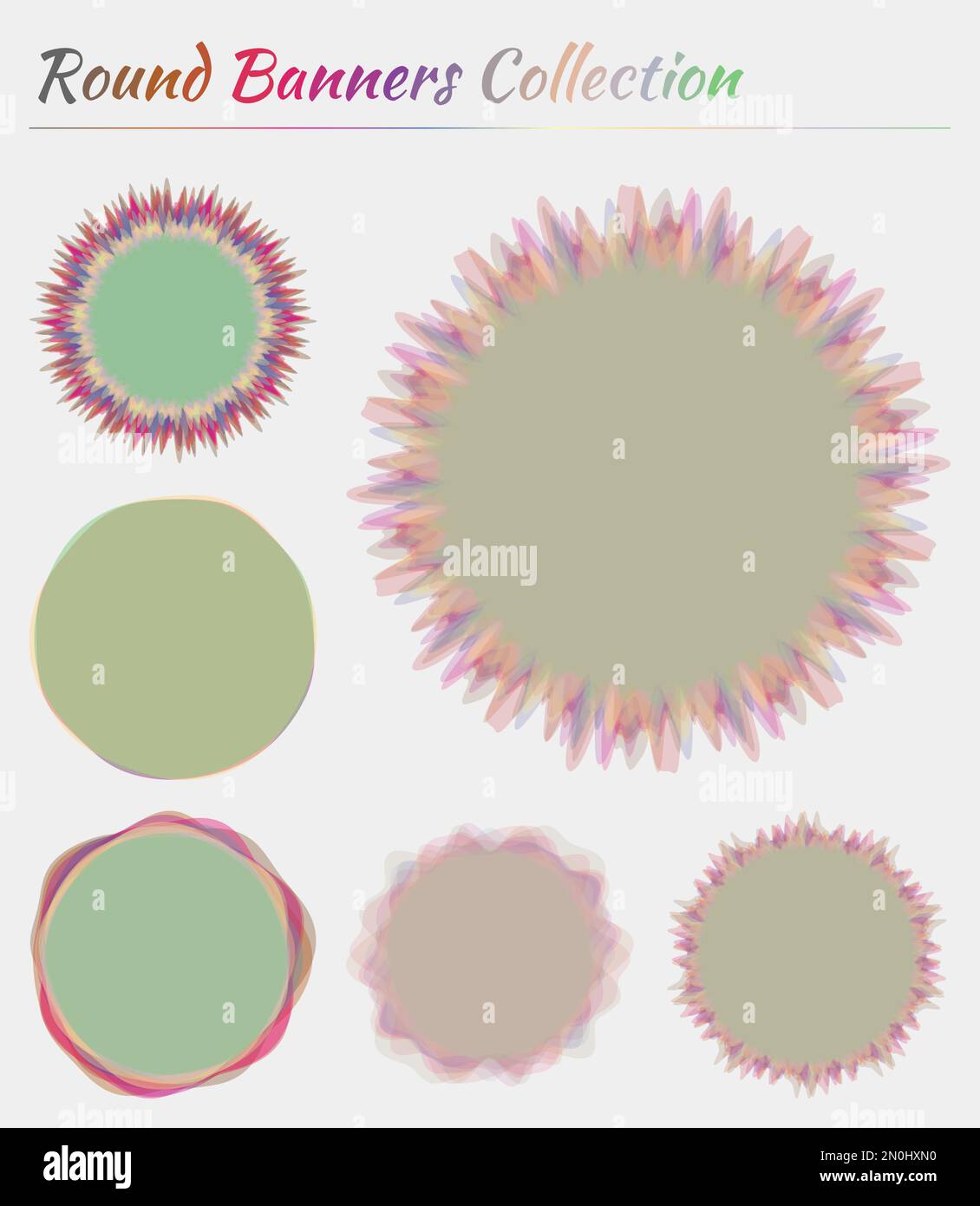 Collection of round shapes. Circular backgrounds in accent colors ...