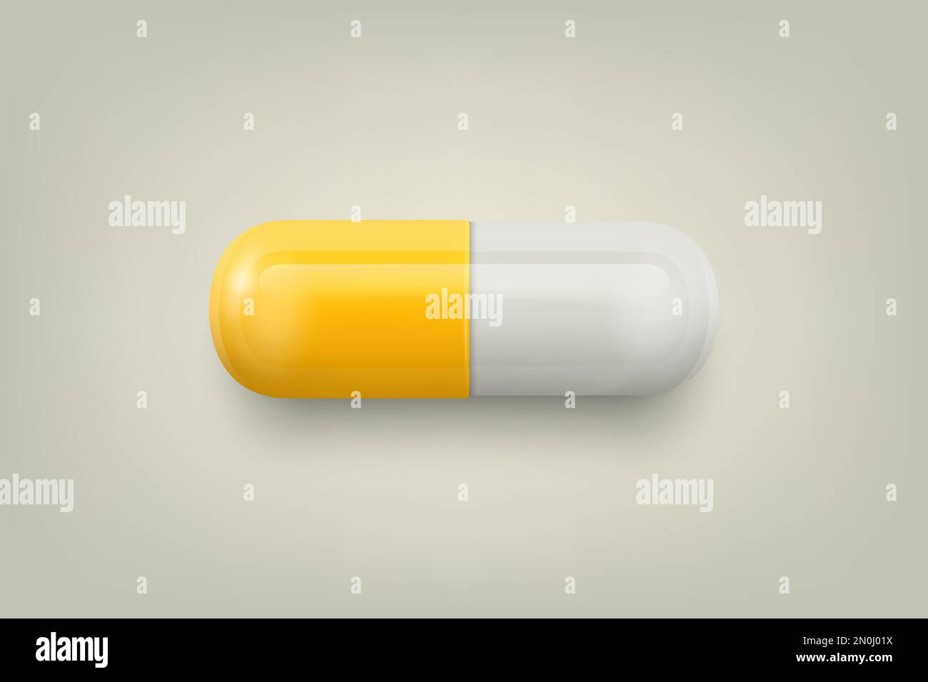 Vector 3d Realistic Yellow and White Pharmaceutical Medical Pill ...
