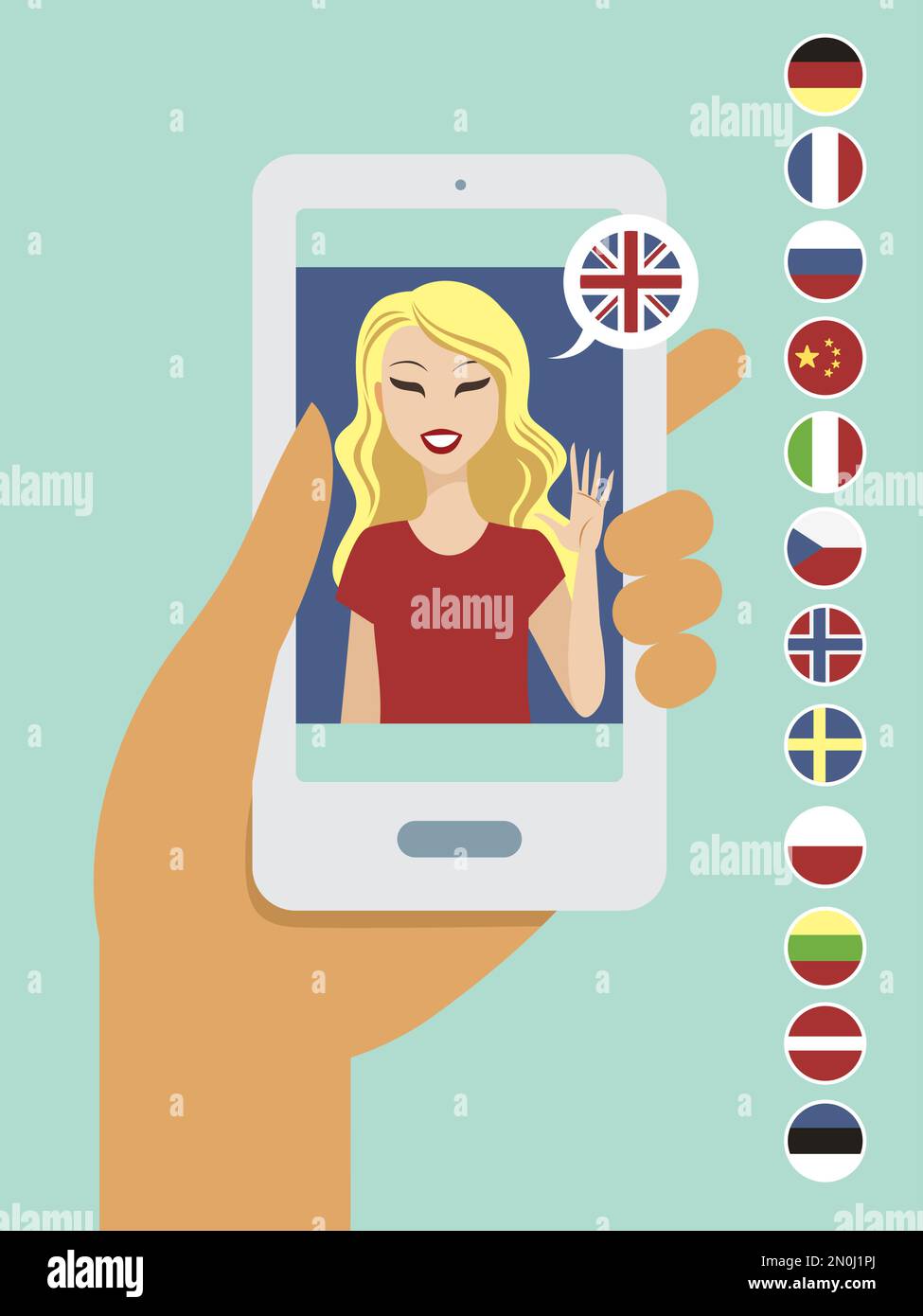 Online language learning concept flat vector illustration Stock Vector ... Online language learning concept flat vector illustration Stock Vector ...