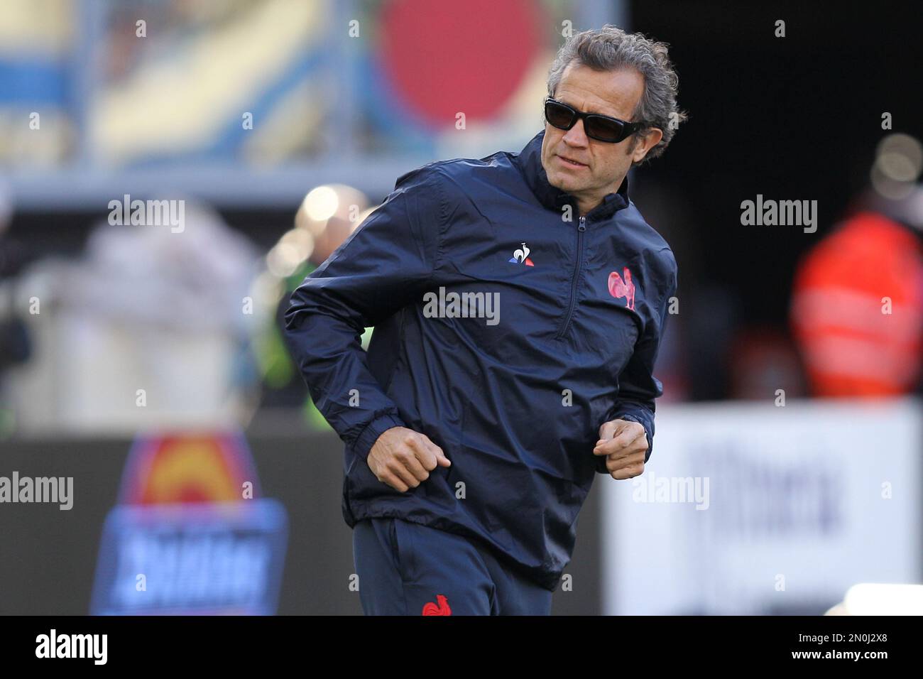 Fabien Galthie' head coach of France during warm up before the 2023 Six ...