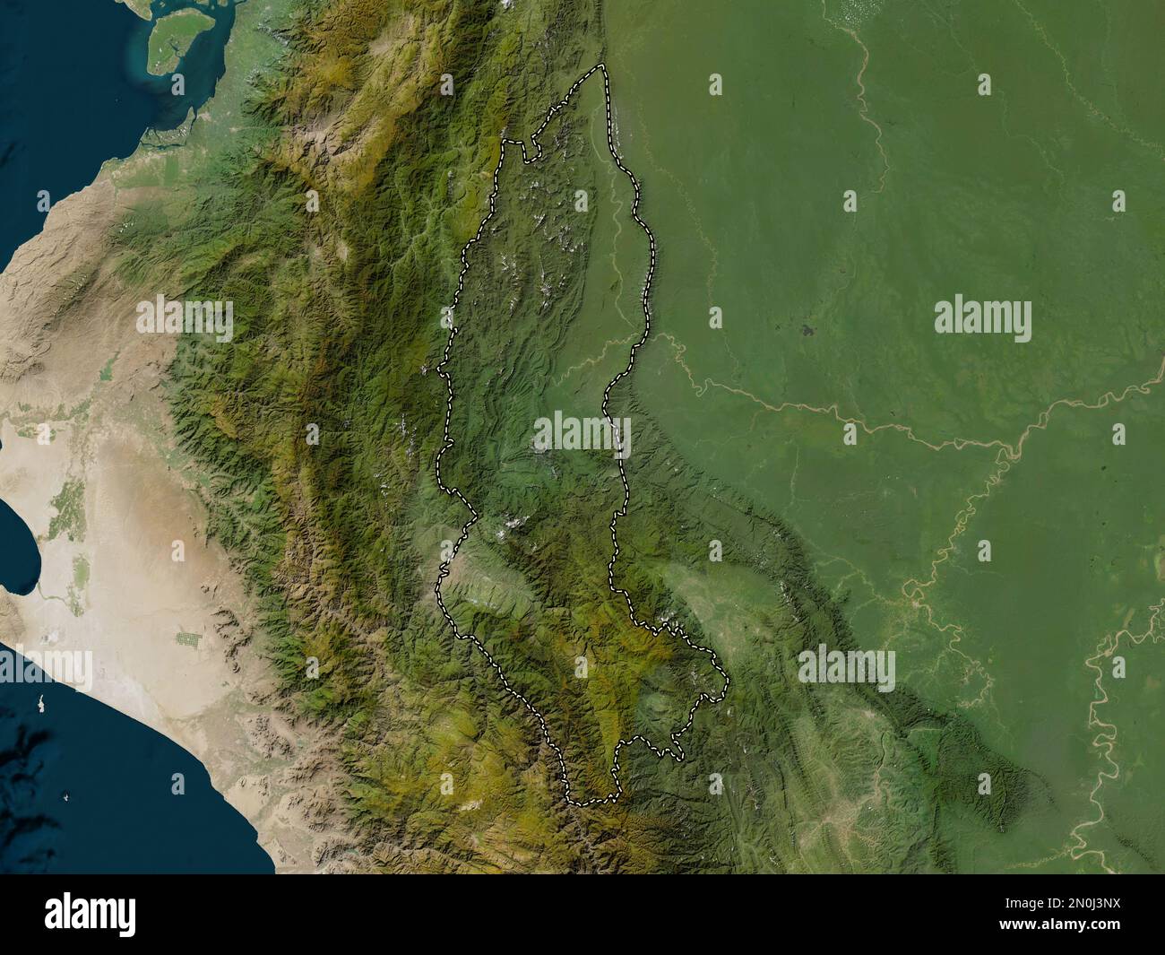 Amazonas, region of Peru. Low resolution satellite map Stock Photo - Alamy