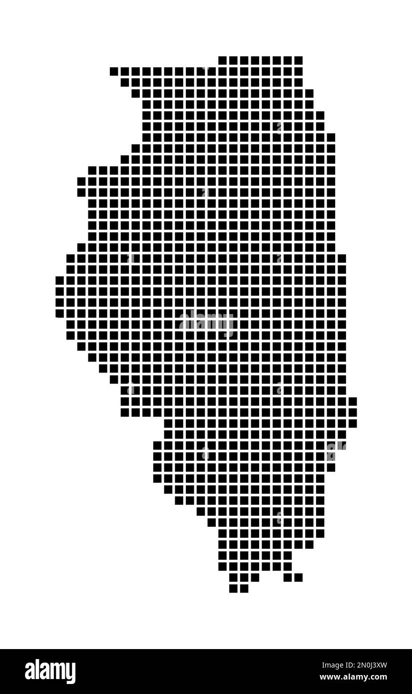 Illinois Map Map Of Illinois In Dotted Style Borders Of The Us State Filled With Rectangles