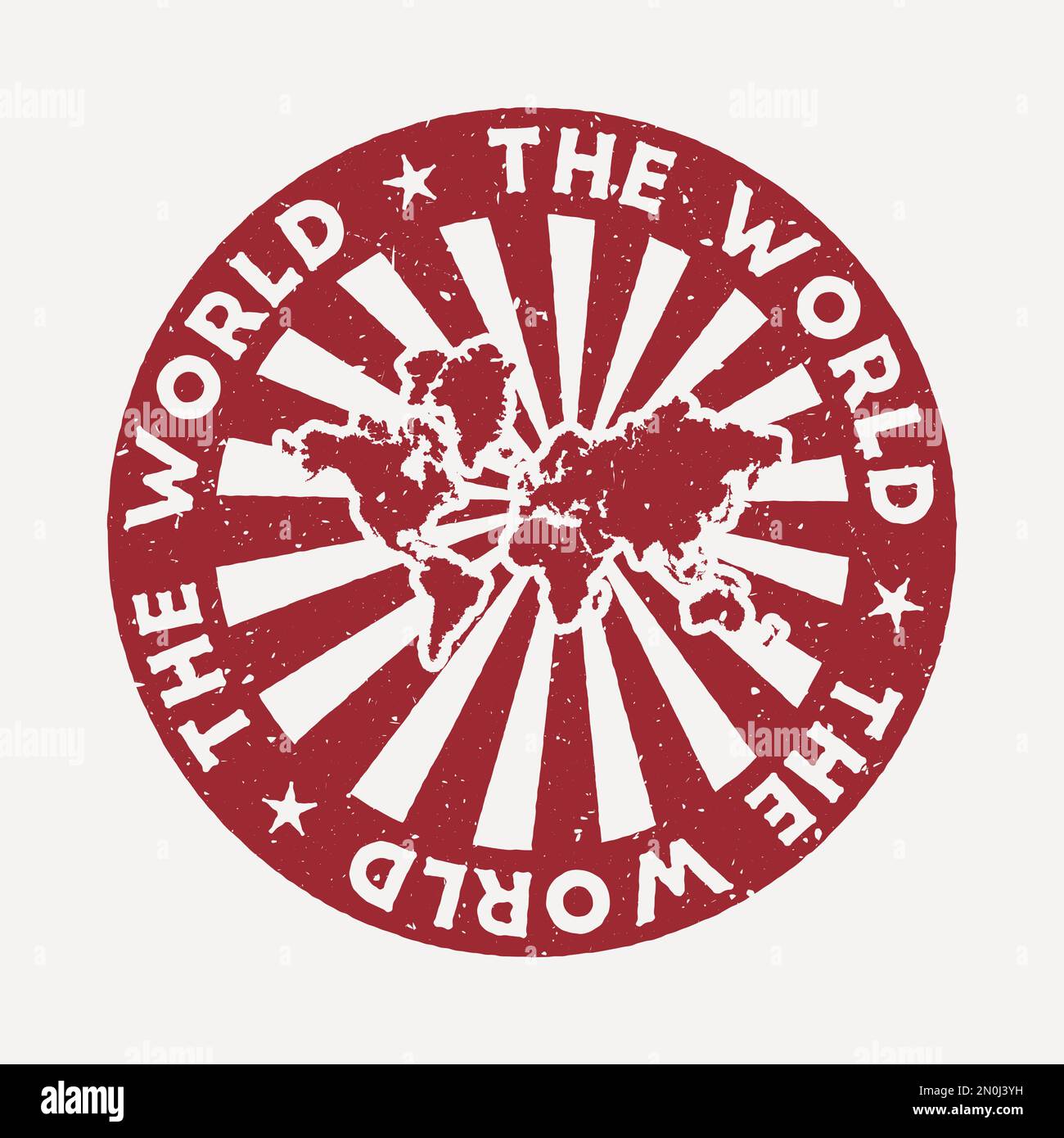 The World stamp. Travel red rubber stamp with the map of world, vector ...