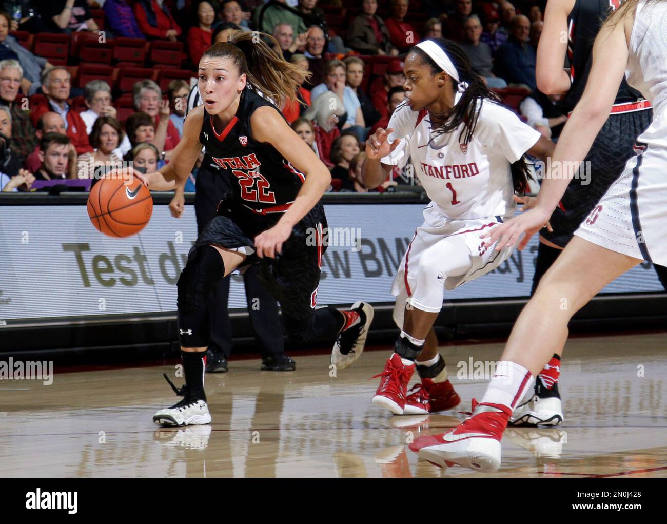 Utah guard Danielle Rodriguez (22) in action against Stanford during an ...