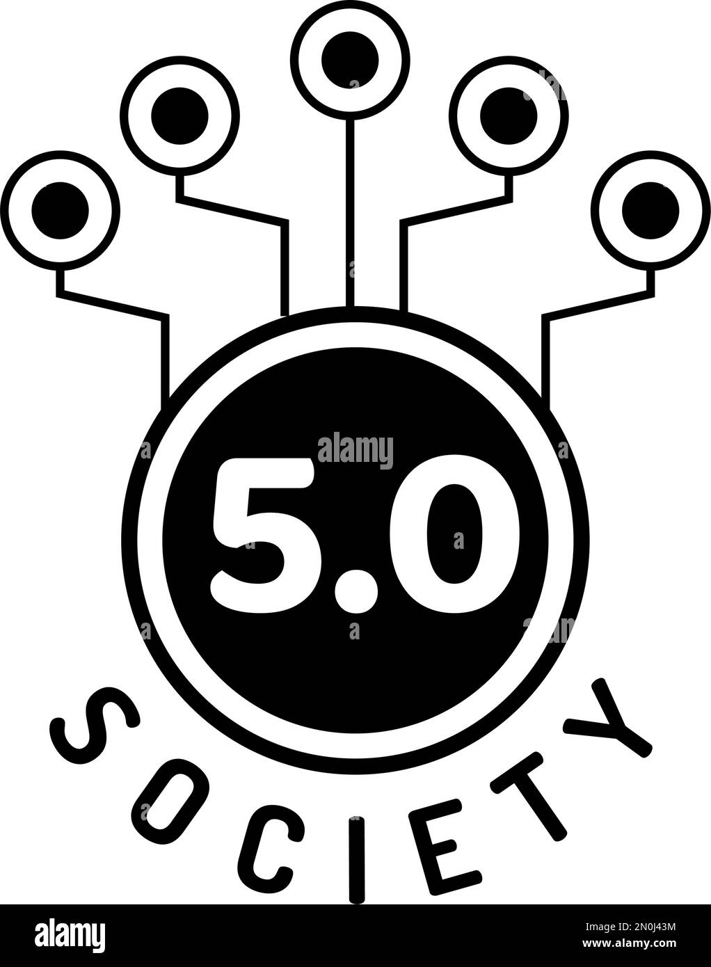 Society 5.0 icons set. Human-centered association. Sustainable ...