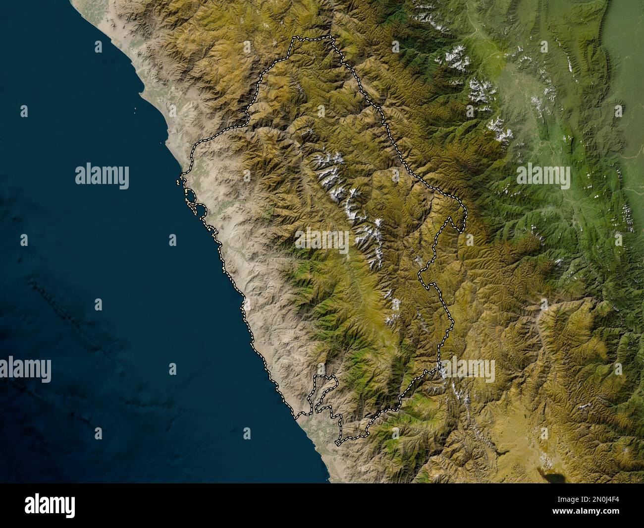 Ancash, region of Peru. Low resolution satellite map Stock Photo - Alamy