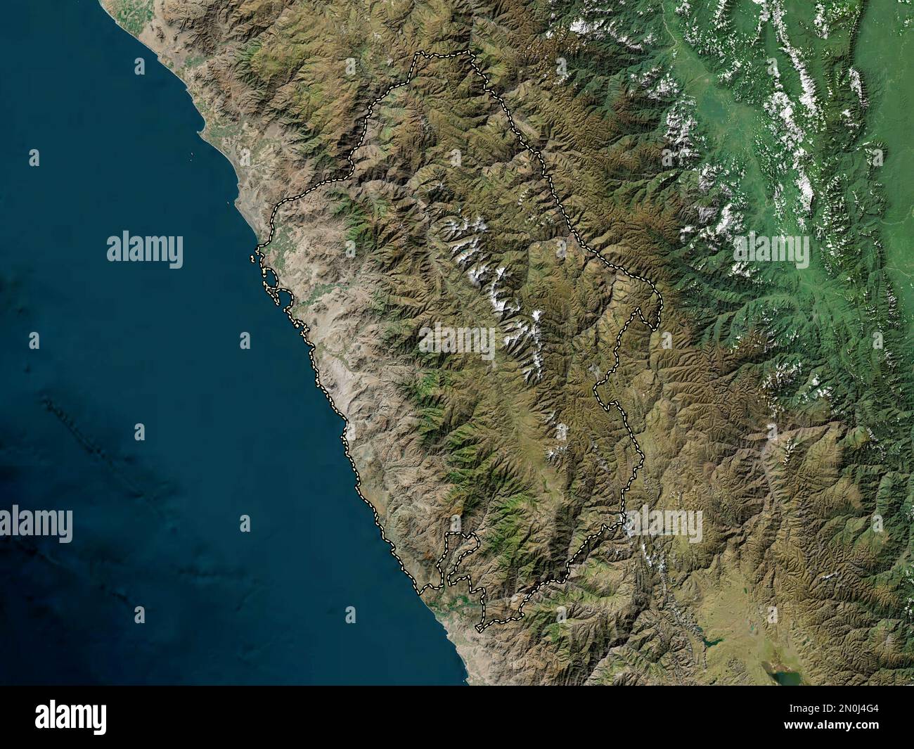 Ancash, region of Peru. High resolution satellite map Stock Photo - Alamy