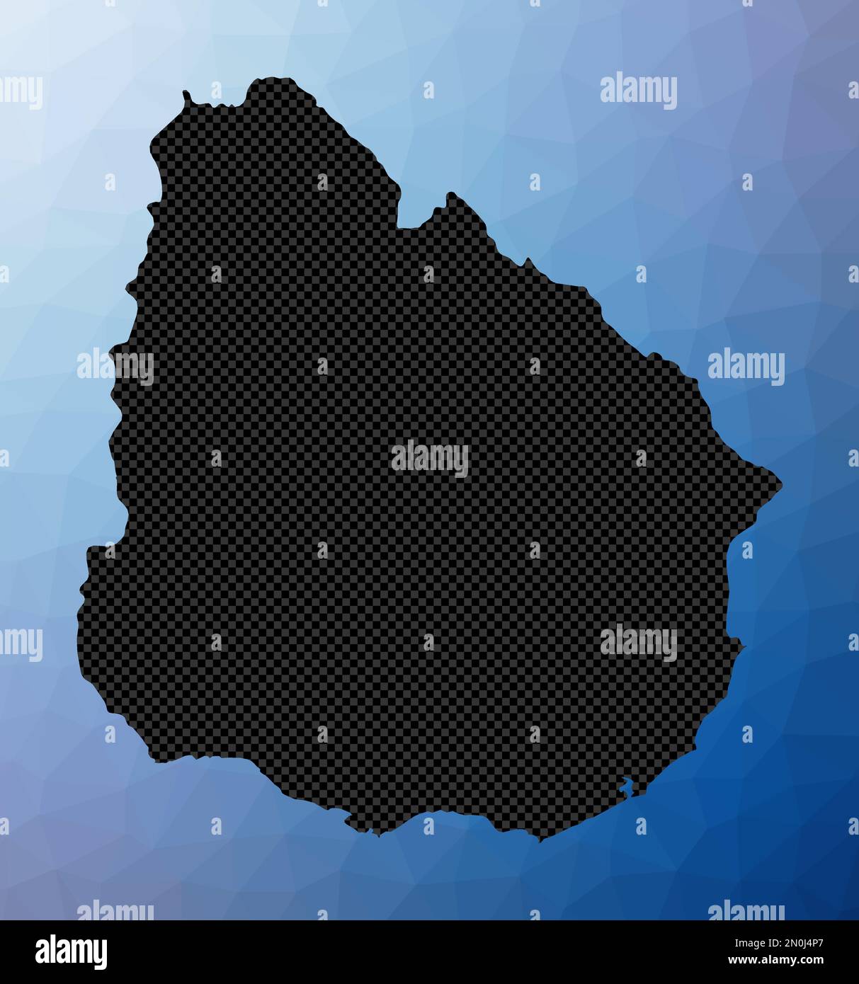 Uruguay geometric map. Stencil shape of Uruguay in low poly style ...