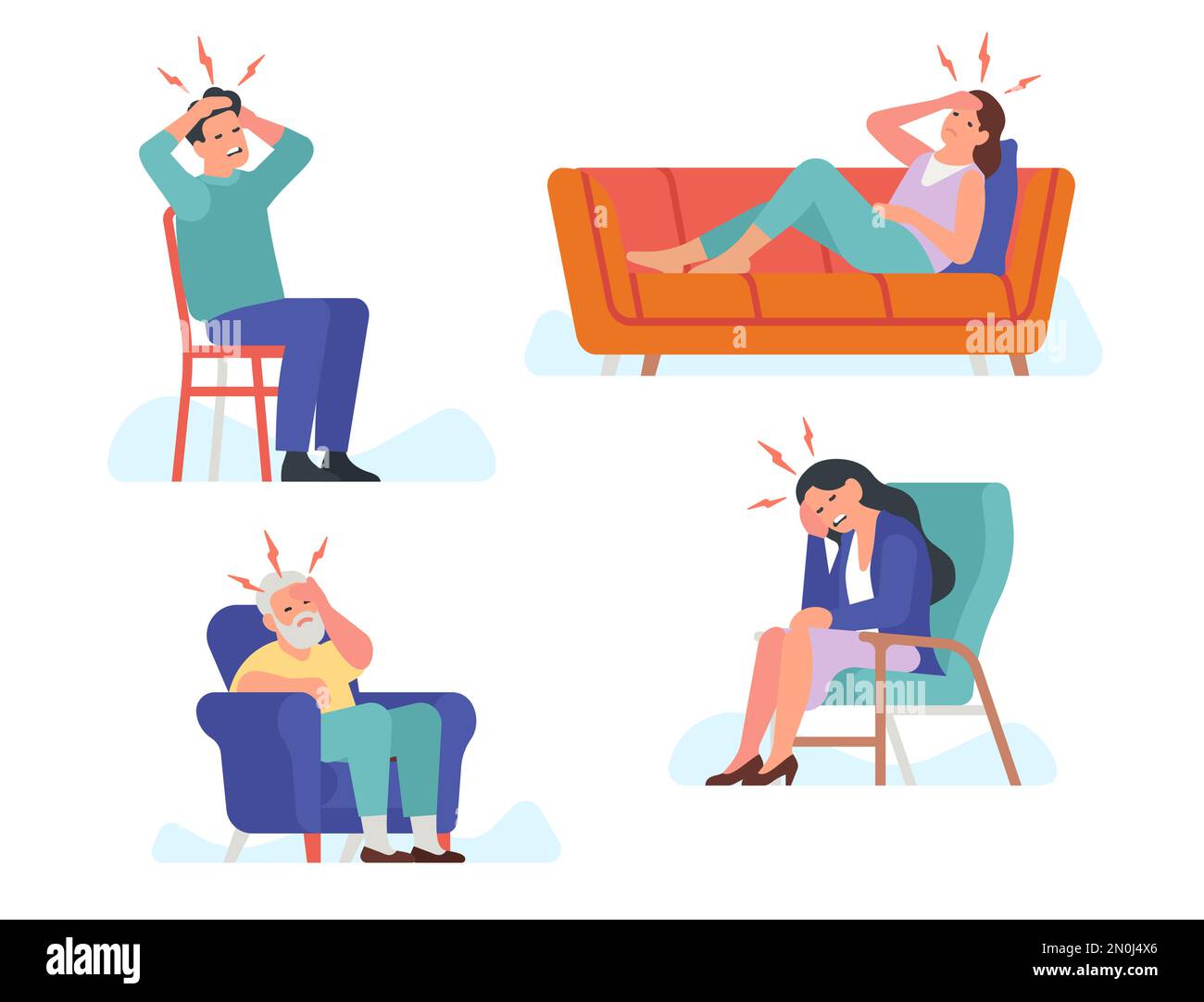 Headache headaches Stock Vector Images - Alamy