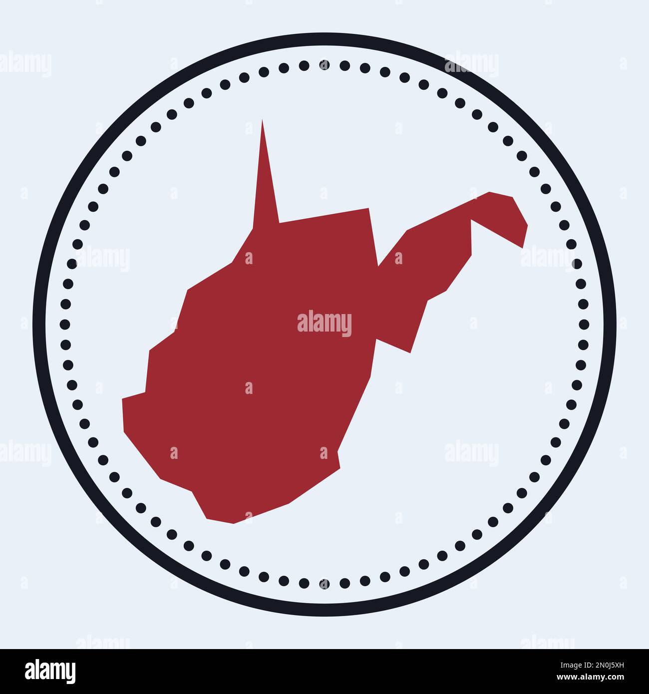 West Virginia round stamp. Round logo with US state map and title ...
