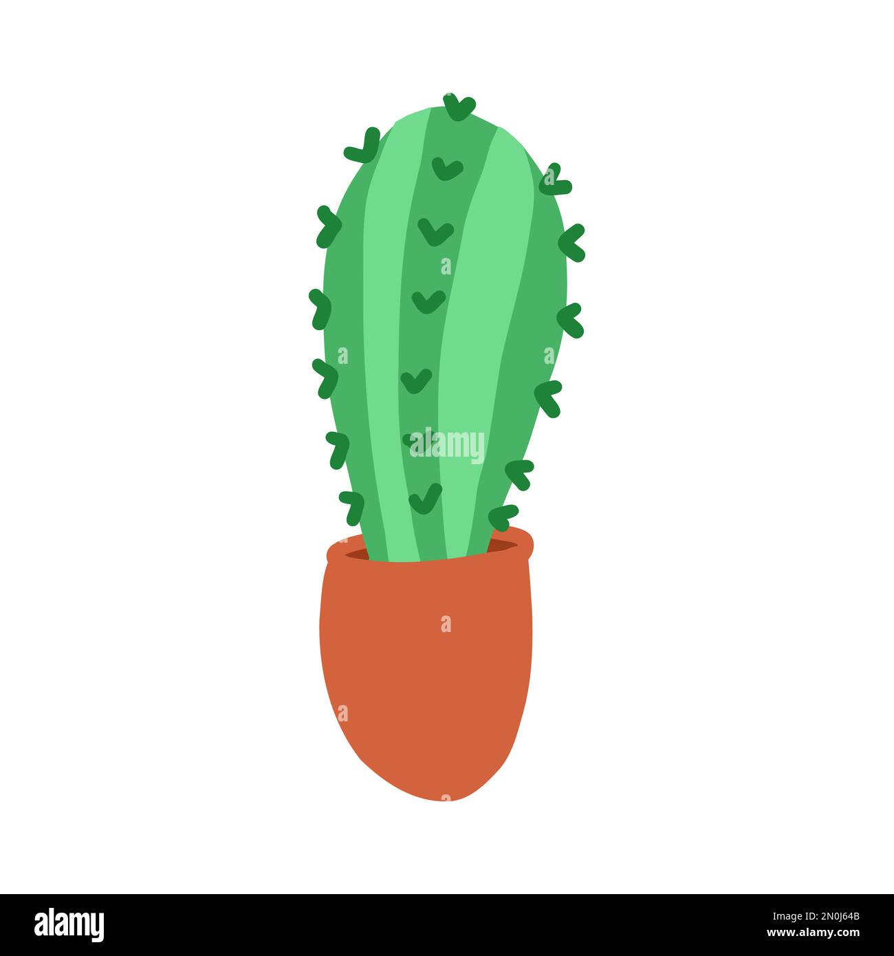 Cartoon cactus. Vector illustration in flat style isolated on white ...