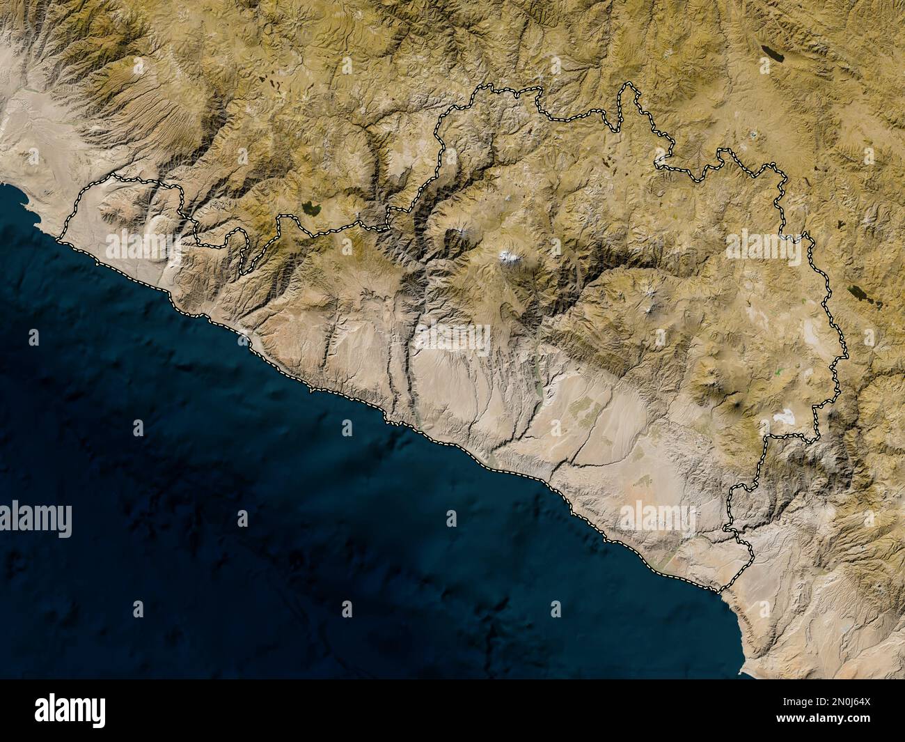 Arequipa, region of Peru. Low resolution satellite map Stock Photo - Alamy