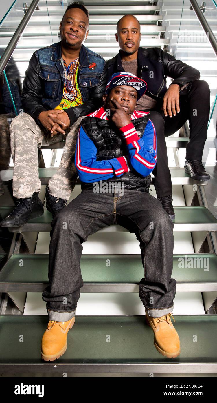 In this Nov. 12, 2015 photo, rapper Jarobi White, from left, Phife Dawg ...