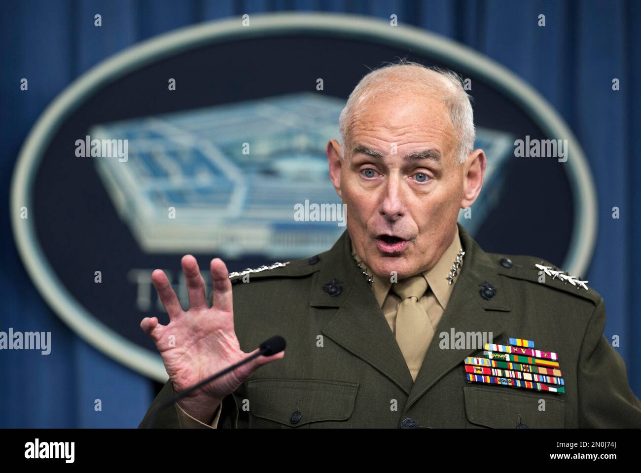 U.S. Southern Command Commander Gen. John Kelly speaks to reporters ...