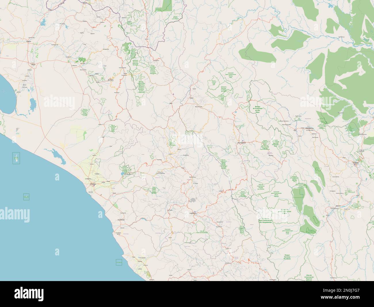 Cajamarca, region of Peru. Open Street Map Stock Photo - Alamy
