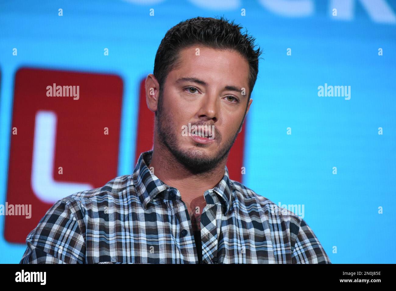 Mike McGill appears on stage during the "Single Dad Seeking.." panel at ...