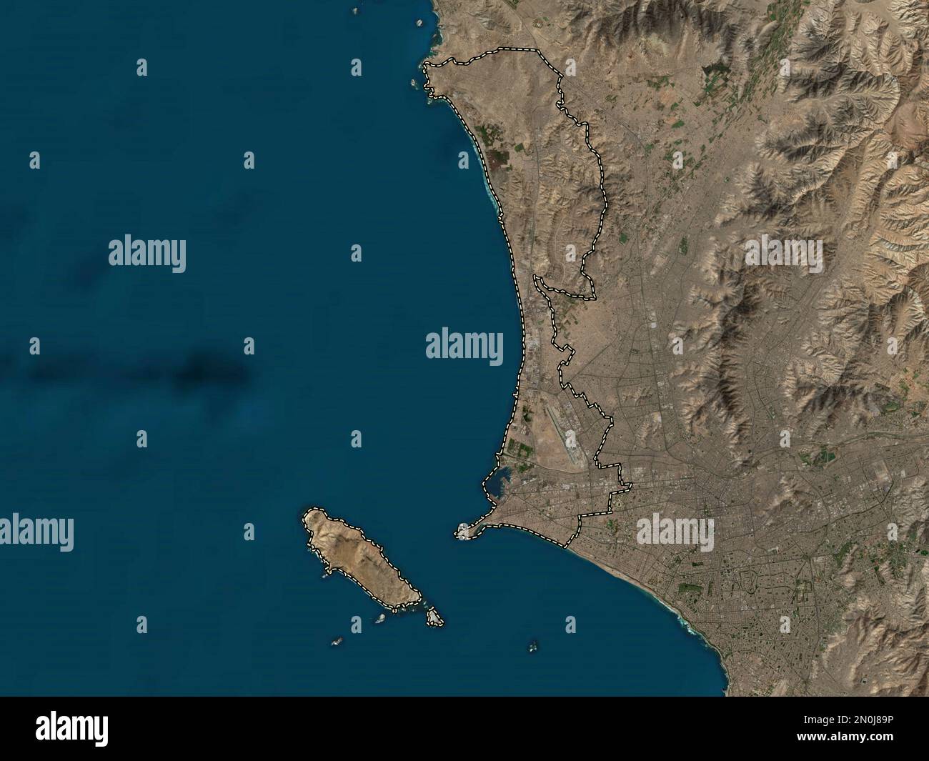 Callao, province of Peru. Low resolution satellite map Stock Photo - Alamy