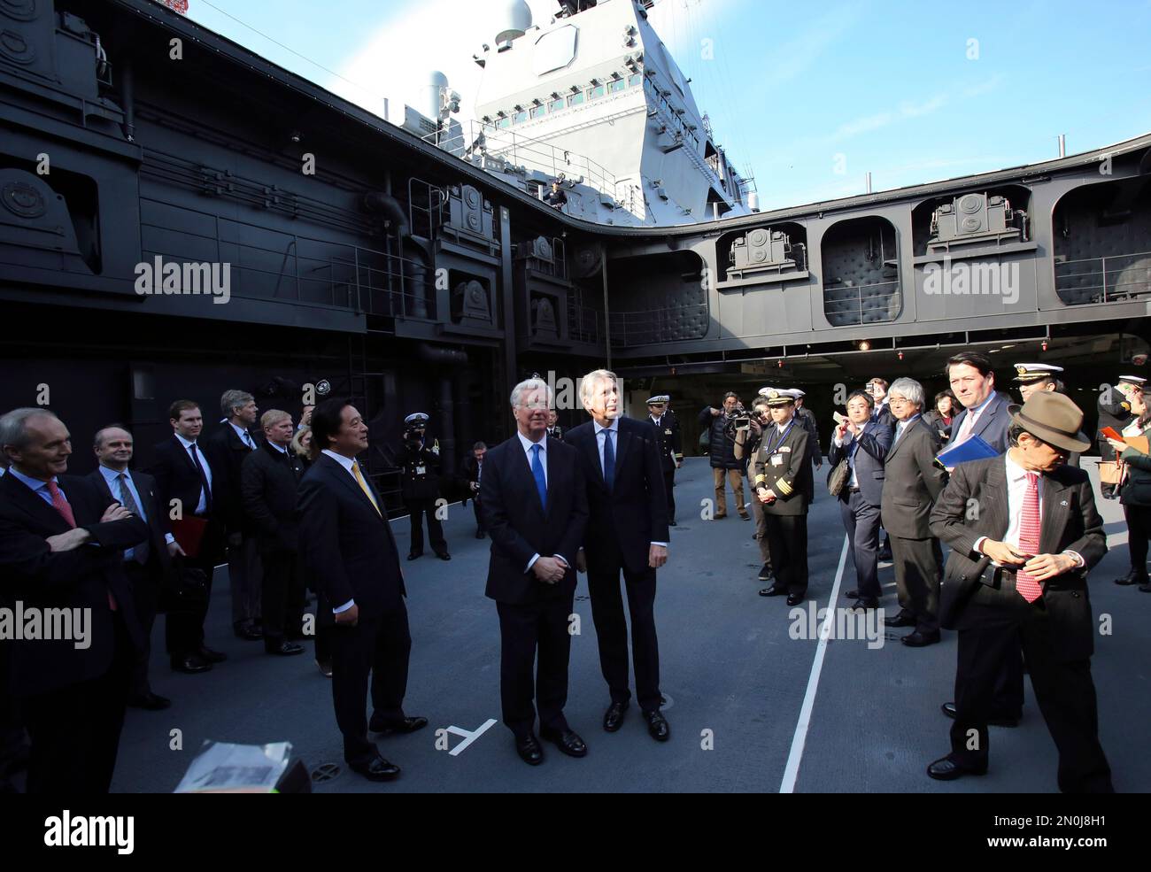 British Foreign Secretary Philip Hammond, center right, and Defense ...