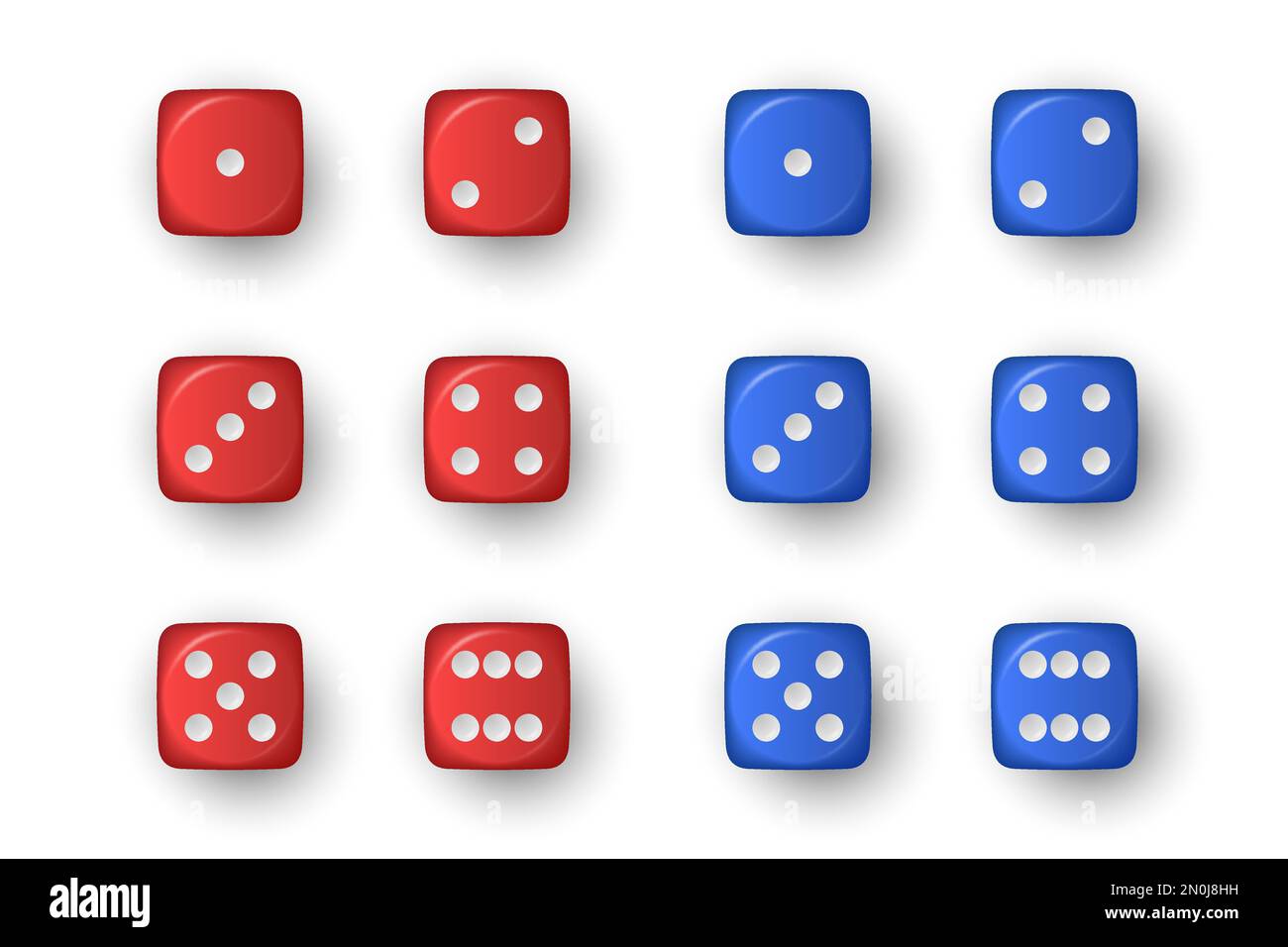 Five blue one red dice Stock Vector Images - Alamy