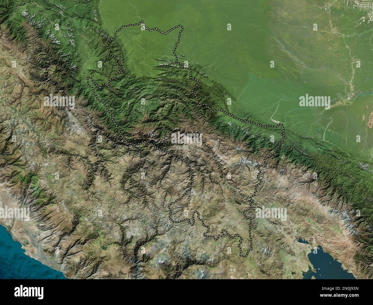 Cusco, region of Peru. High resolution satellite map Stock Photo - Alamy